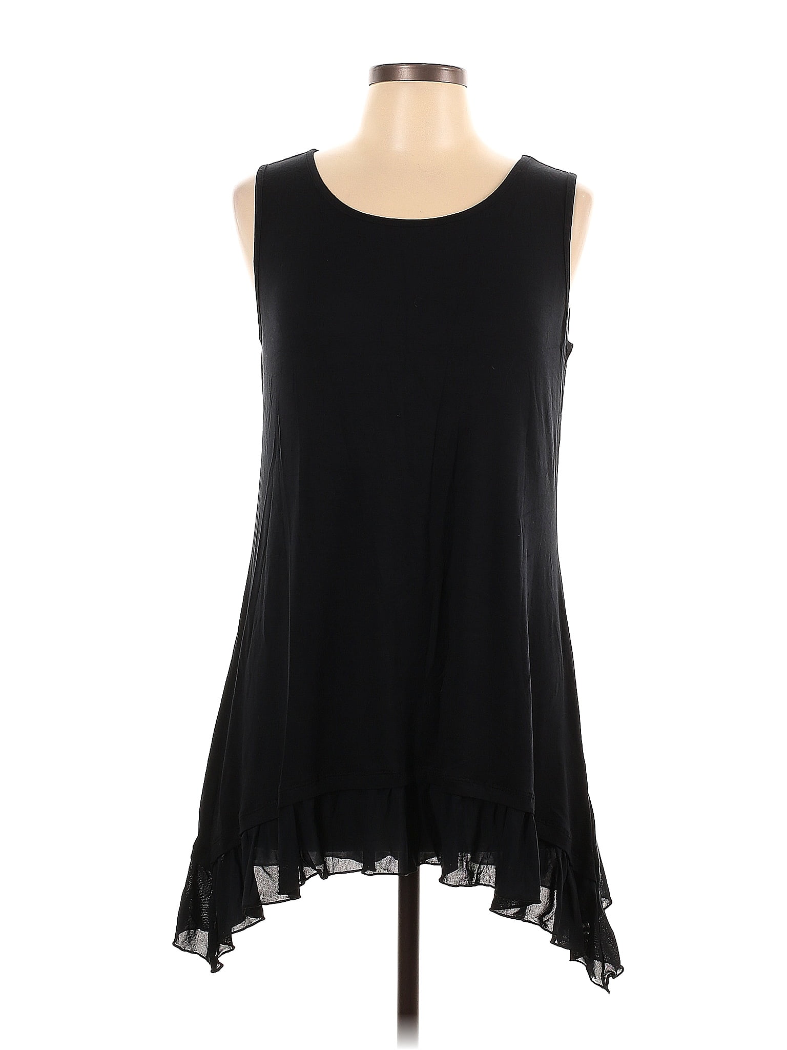 Logo By Lori Goldstein Solid Black Sleeveless Top Size L 70 Off