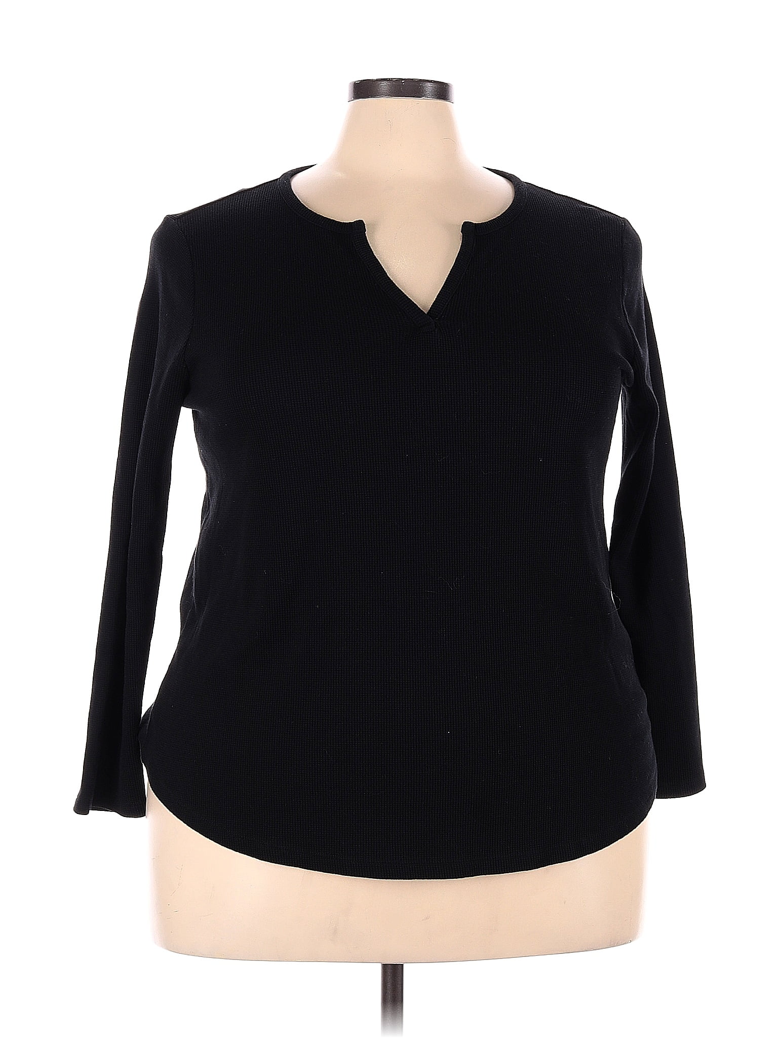 Styleandco Black Thermal Top Size 3x Plus 52 Off Thredup