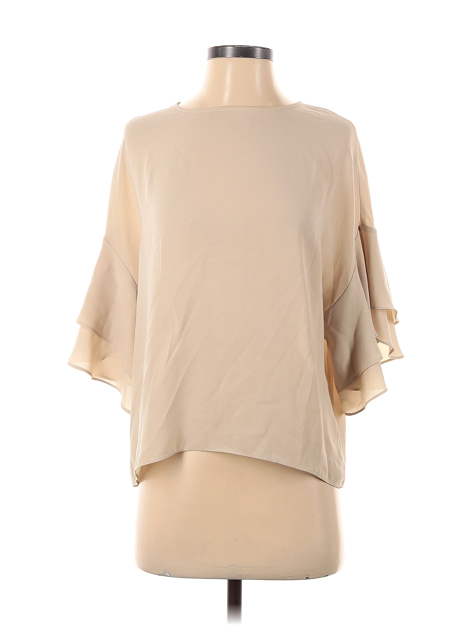 Violet And Claire 100 Polyester Tan 3 4 Sleeve Top Size S 60 Off