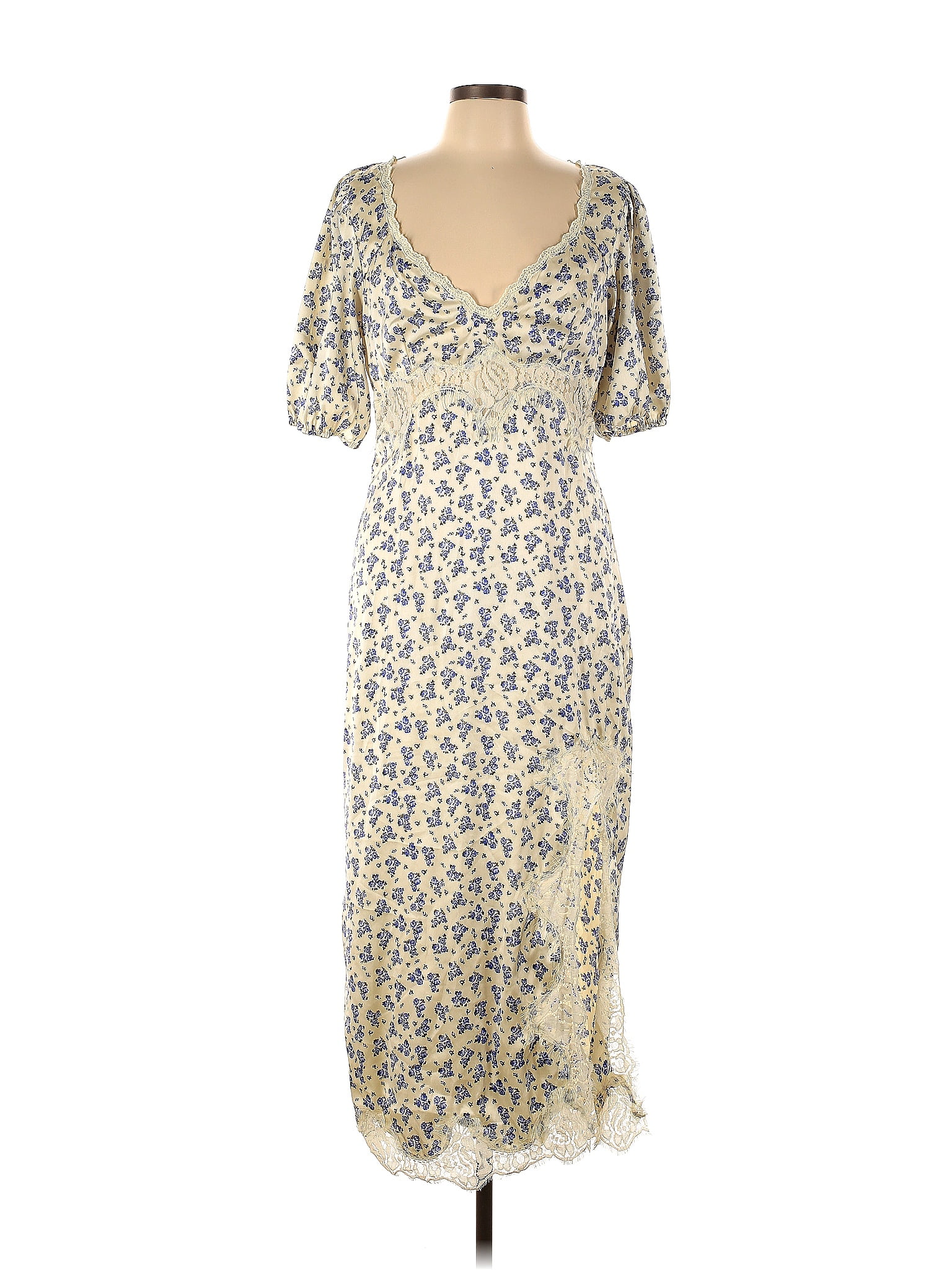 Urban Outfitters 100 Polyester Ivory Casual Dress Size L 54 Off