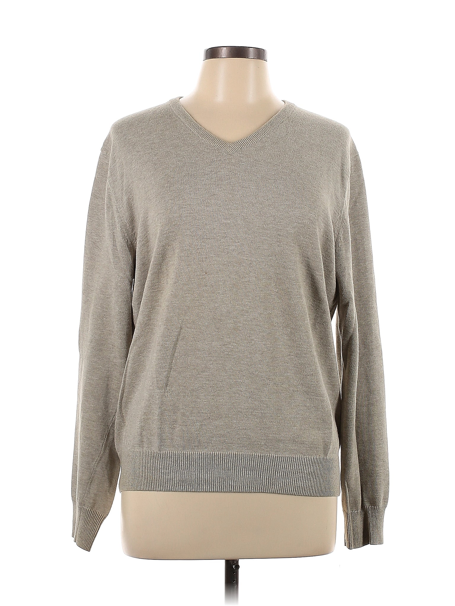 J Crew Factory Store 100 Cotton Color Block Solid Gray Pullover