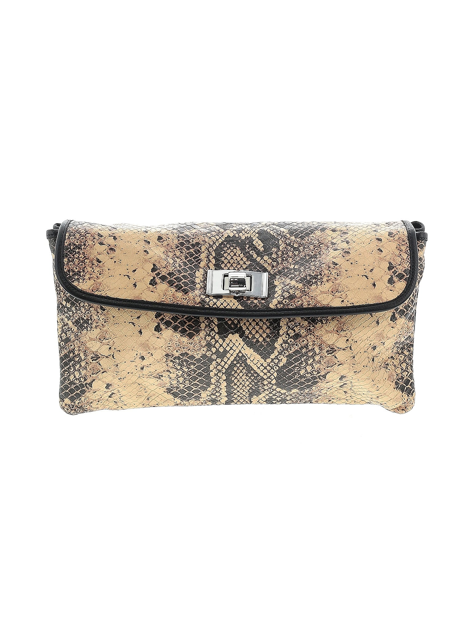 Elie Tahari Color Block Snake Print Tan Gold Clutch One Size - 68% off ...