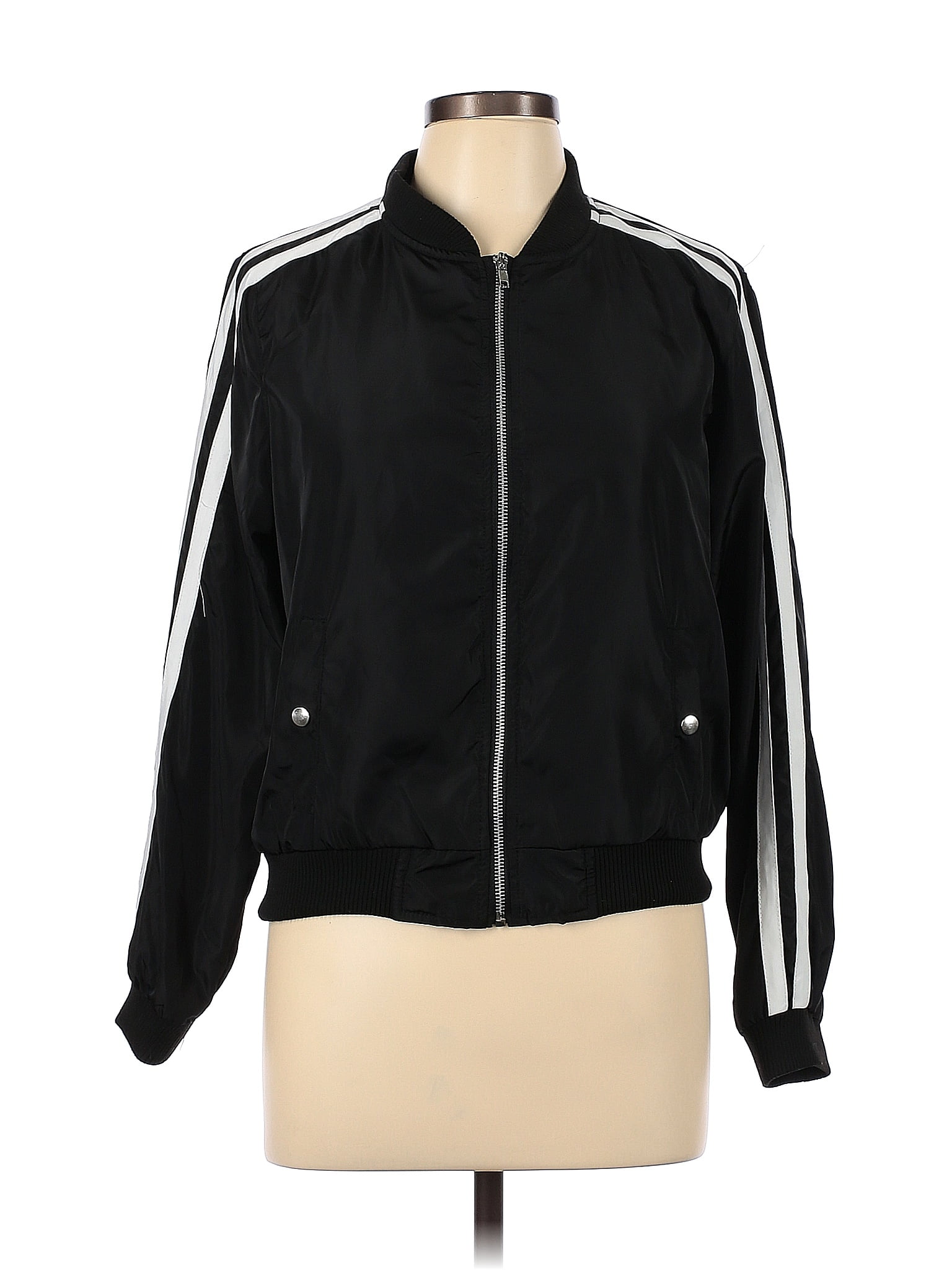 New Look 100% Polyester Solid Black Track Jacket Size L - 45% off | ThredUp