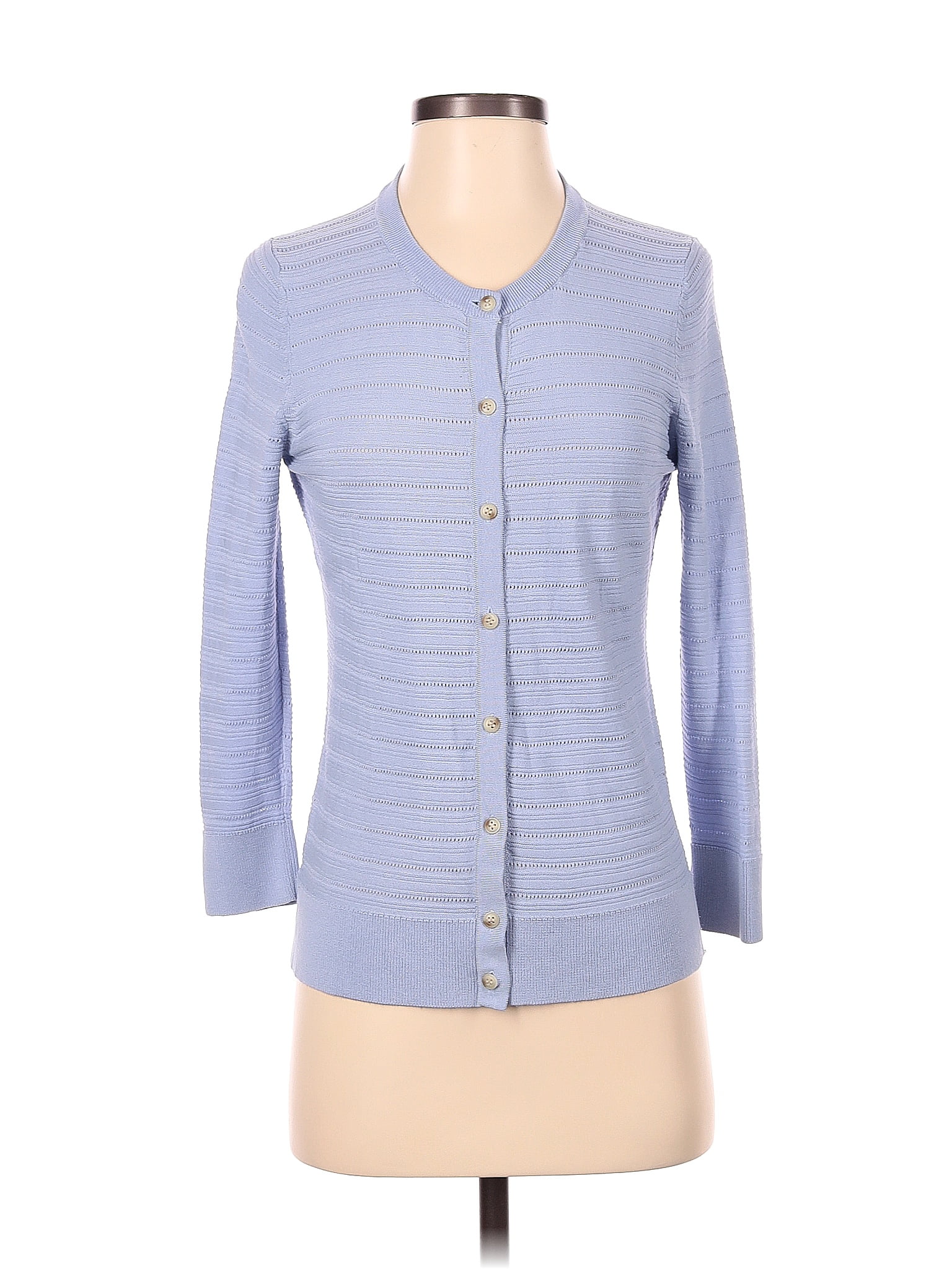 Ann Taylor Color Block Solid Blue Cardigan Size S - 77% off | ThredUp