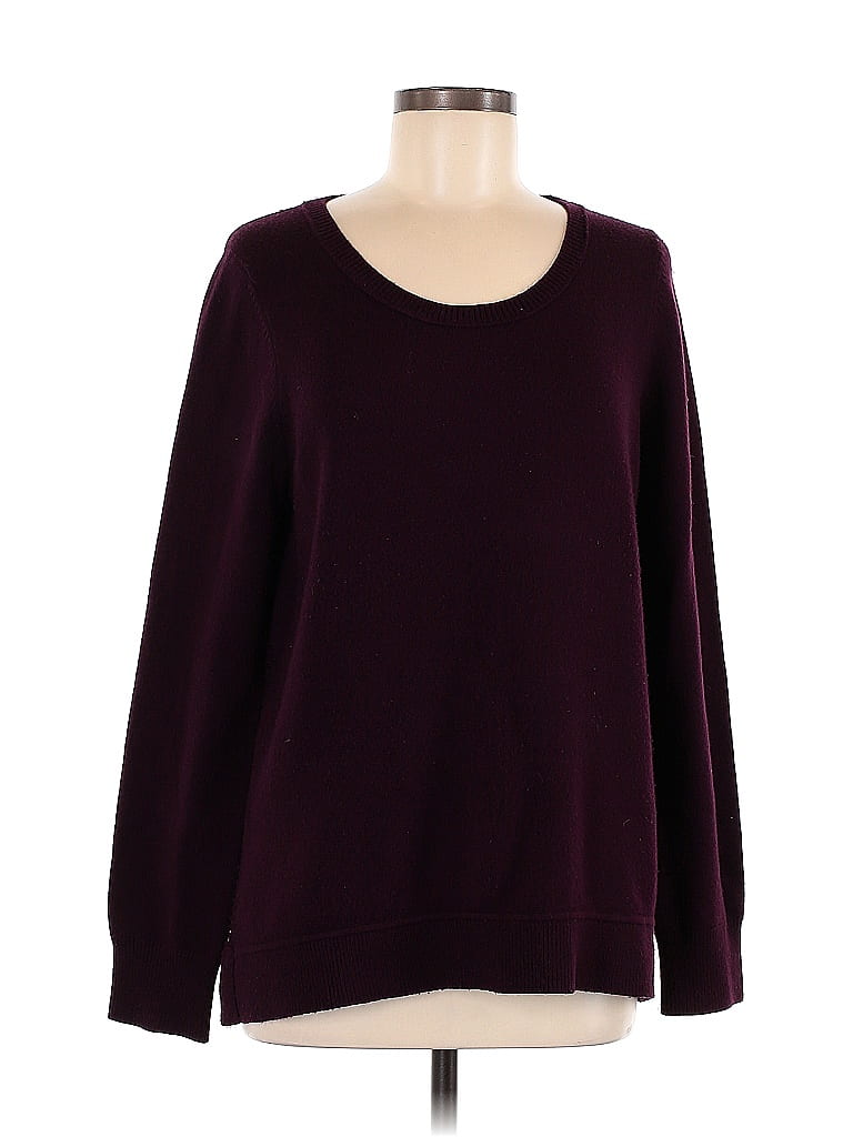 French Connection 100% Linen Color Block Solid Purple Burgundy Pullover ...