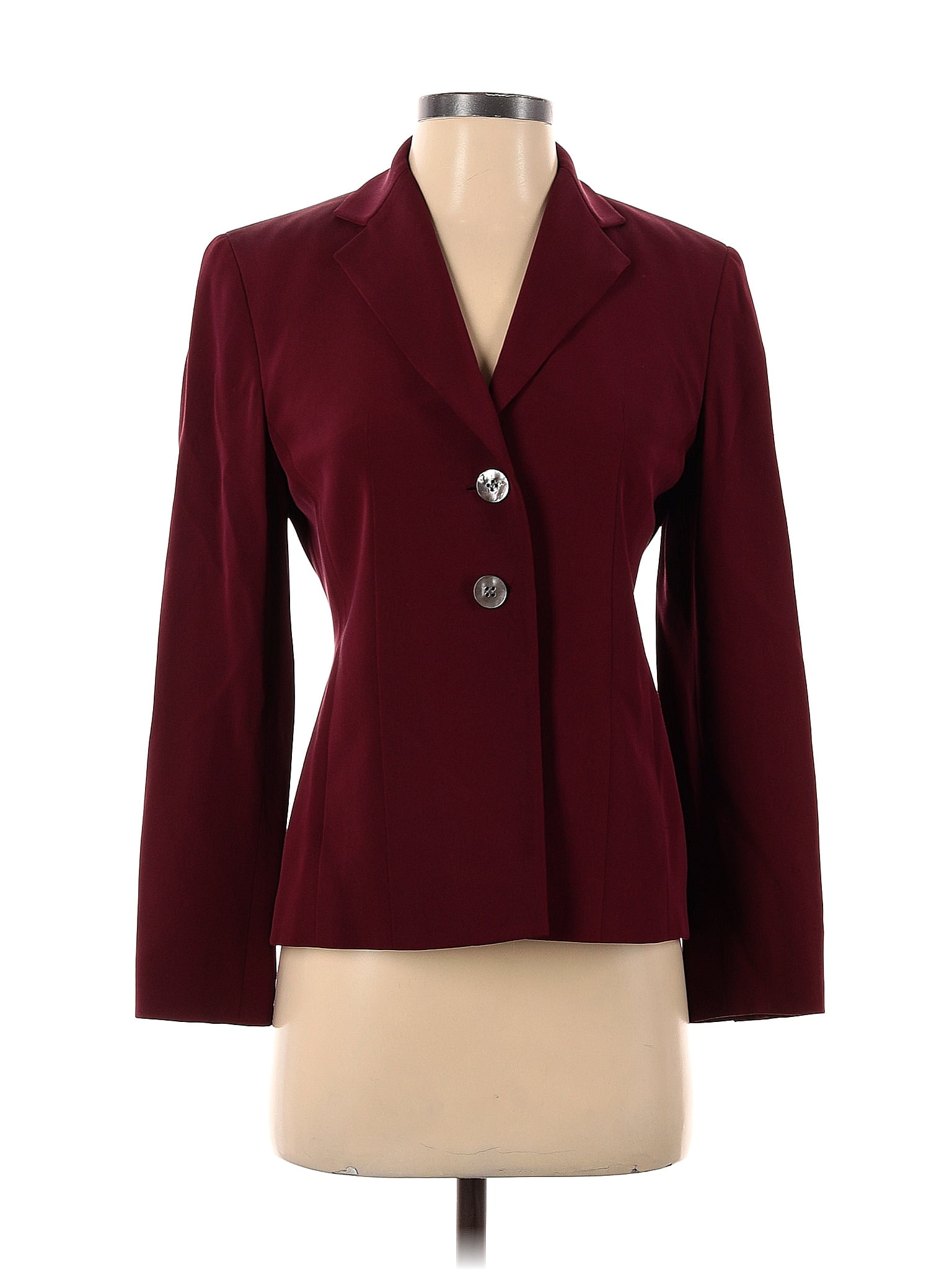 Valerie Stevens 100% Silk Solid Maroon Burgundy Silk Blazer Size 2 (Petite) - 60% off | ThredUp