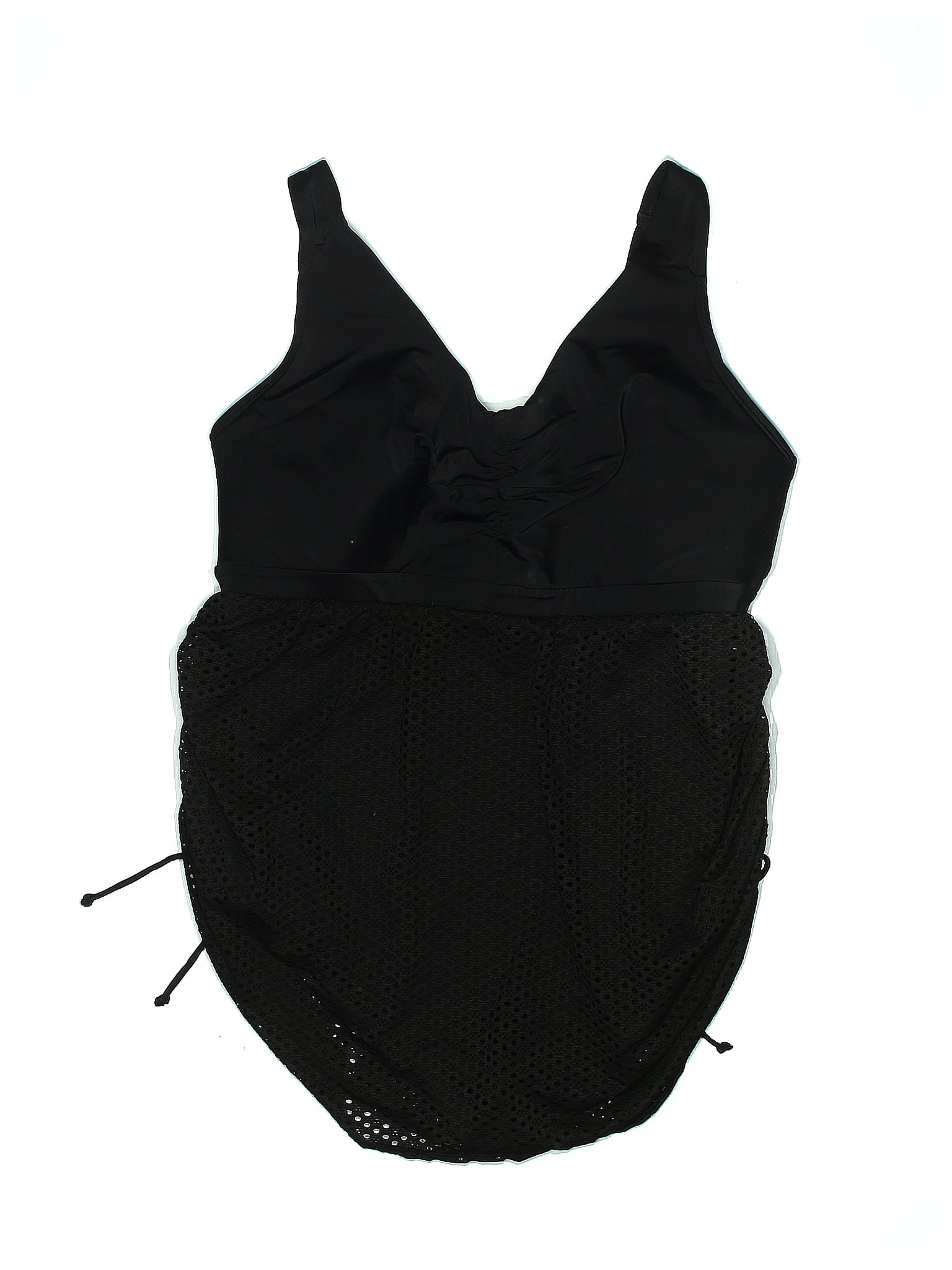 Swim By Cacique Solid Black One Piece Swimsuit Size 20 Plus 50 Off