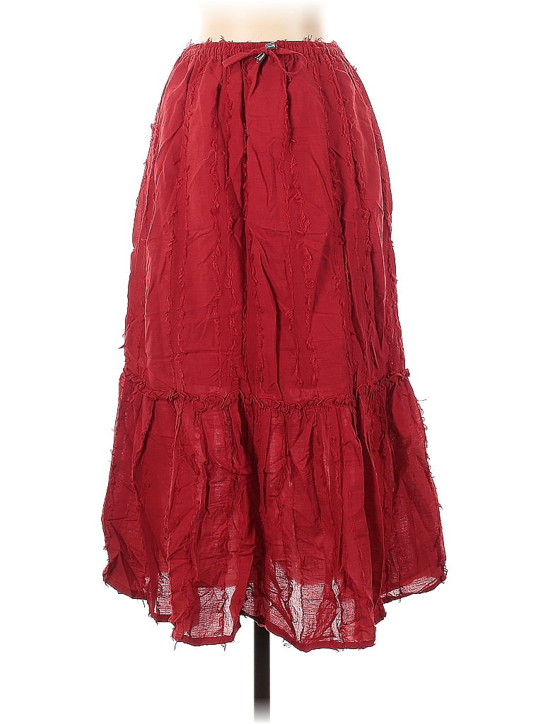 Steele 100 Cotton Solid Red Casual Skirt Size M 79 Off Thredup