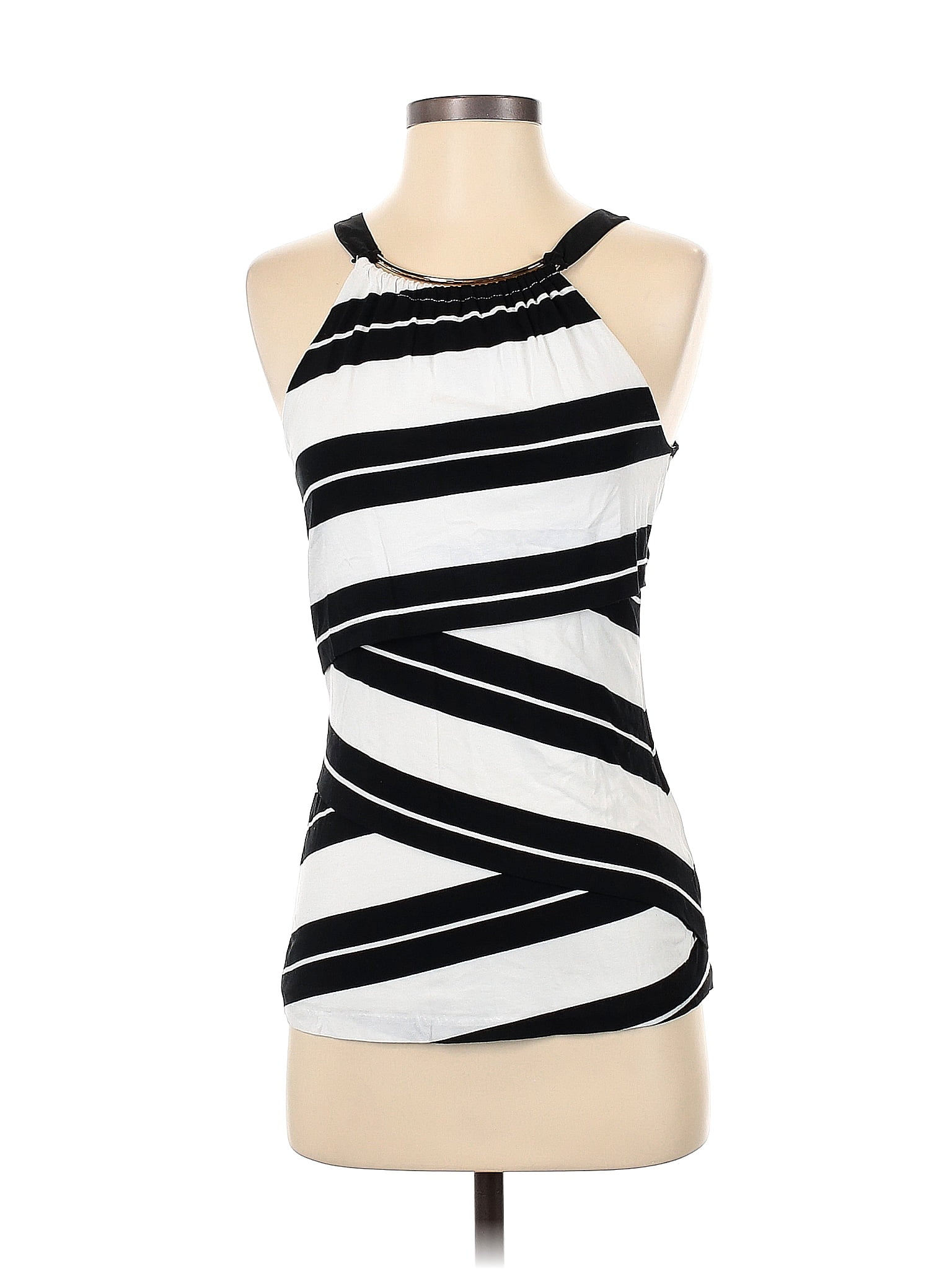 White House Black Market Stripes White Sleeveless Top Size XS - 68% off ...