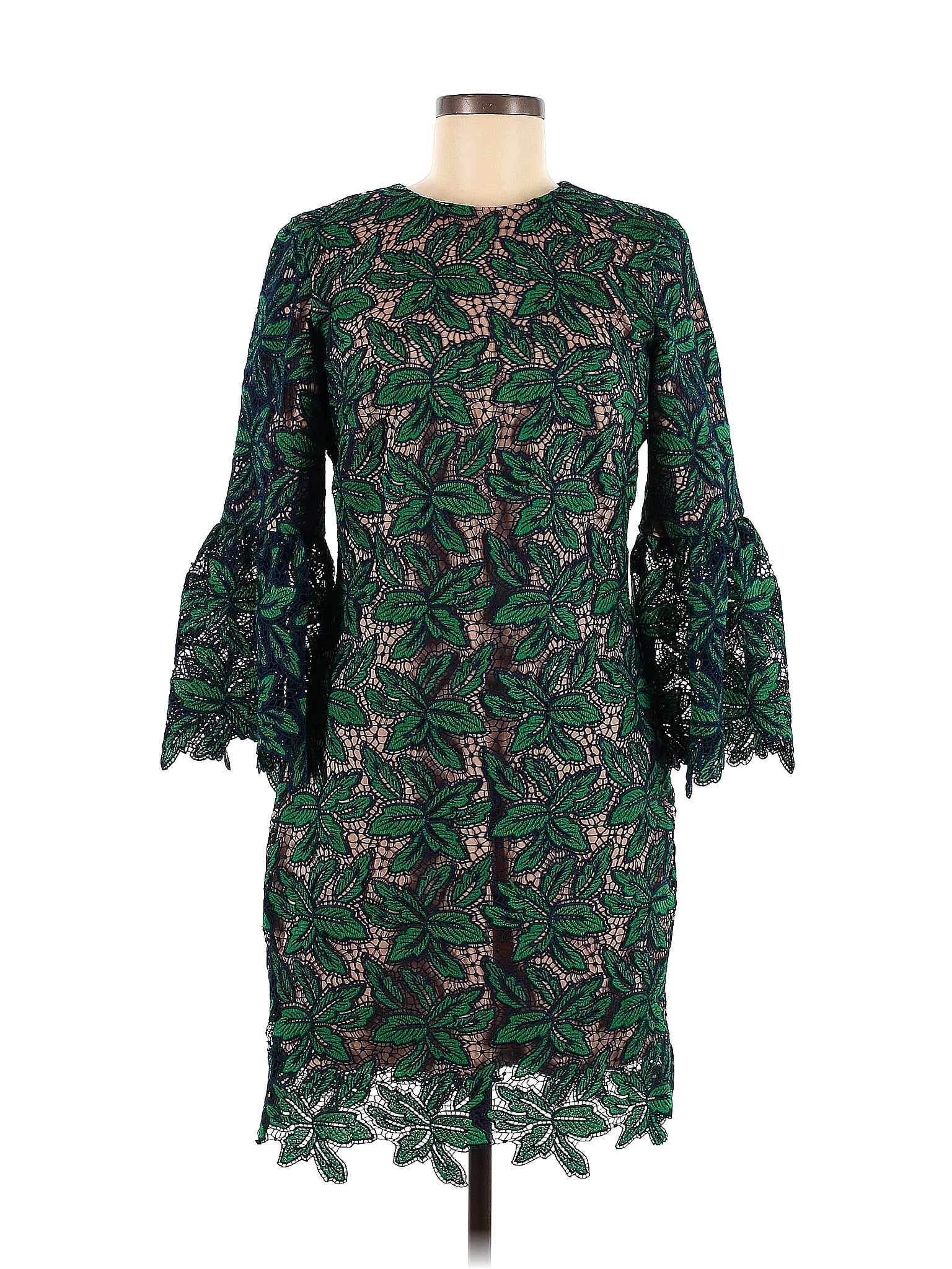 Dress The Population 100 Polyester Multi Color Green Cocktail Dress
