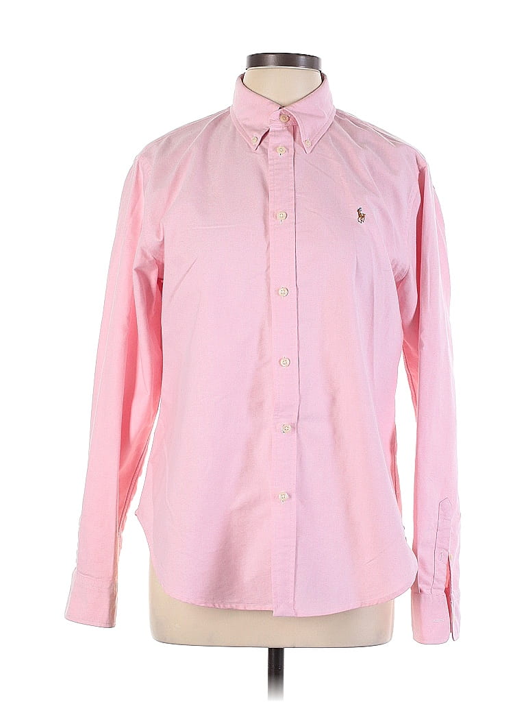 Ralph Lauren 100% Cotton Pink Long Sleeve Button-Down Shirt Size L - 70% off | ThredUp
