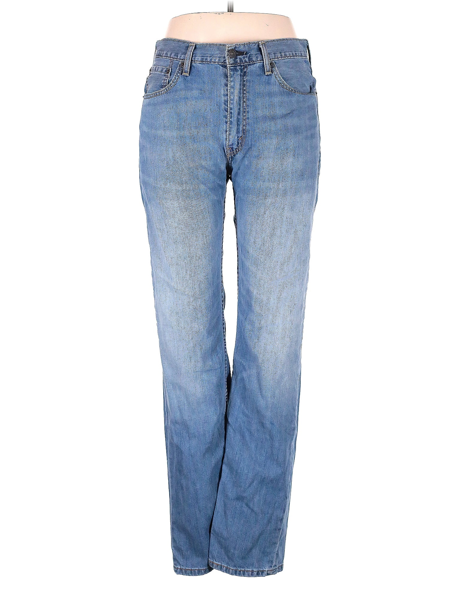 Levi's 100% Cotton Solid Blue Jeans 33 Waist - 60% off | ThredUp