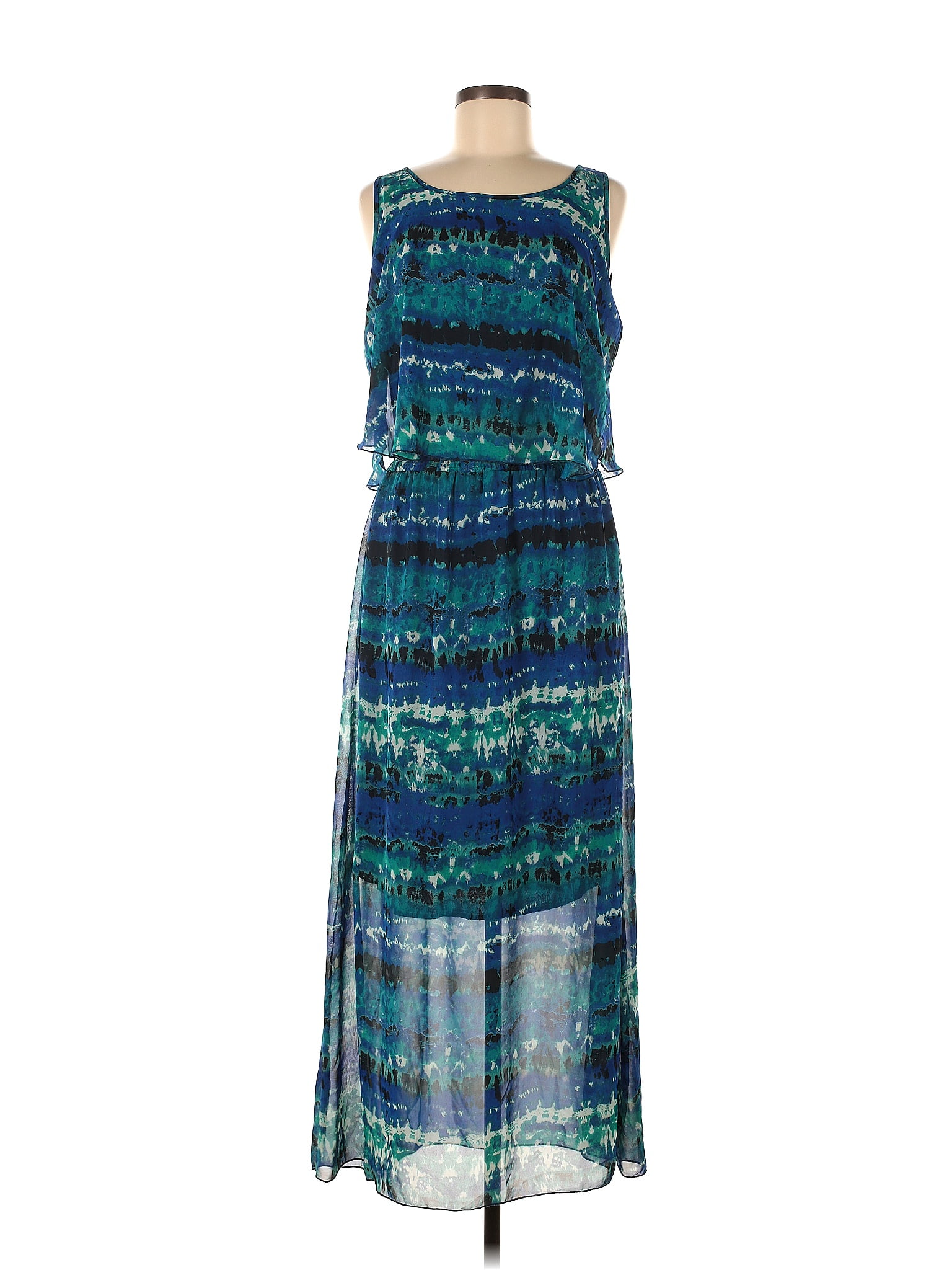 Robert Louis 100% Polyester Multi Color Blue Casual Dress Size M - 52% ...