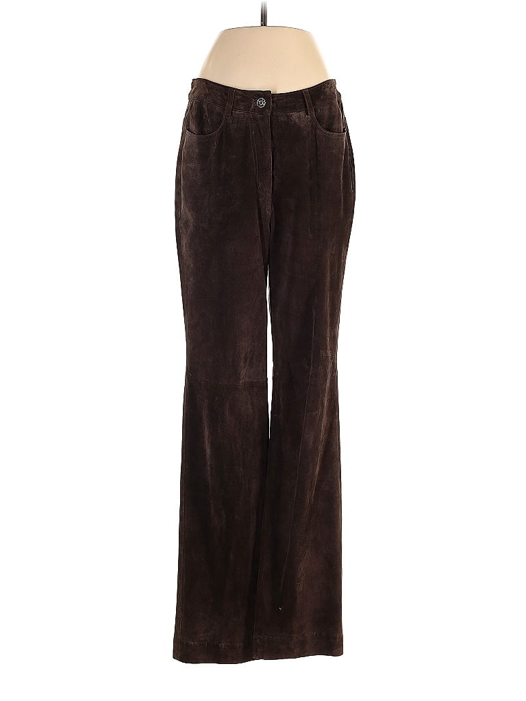 Etcetera 100% Leather Solid Brown Leather Pants Size 4 - 81% off | ThredUp
