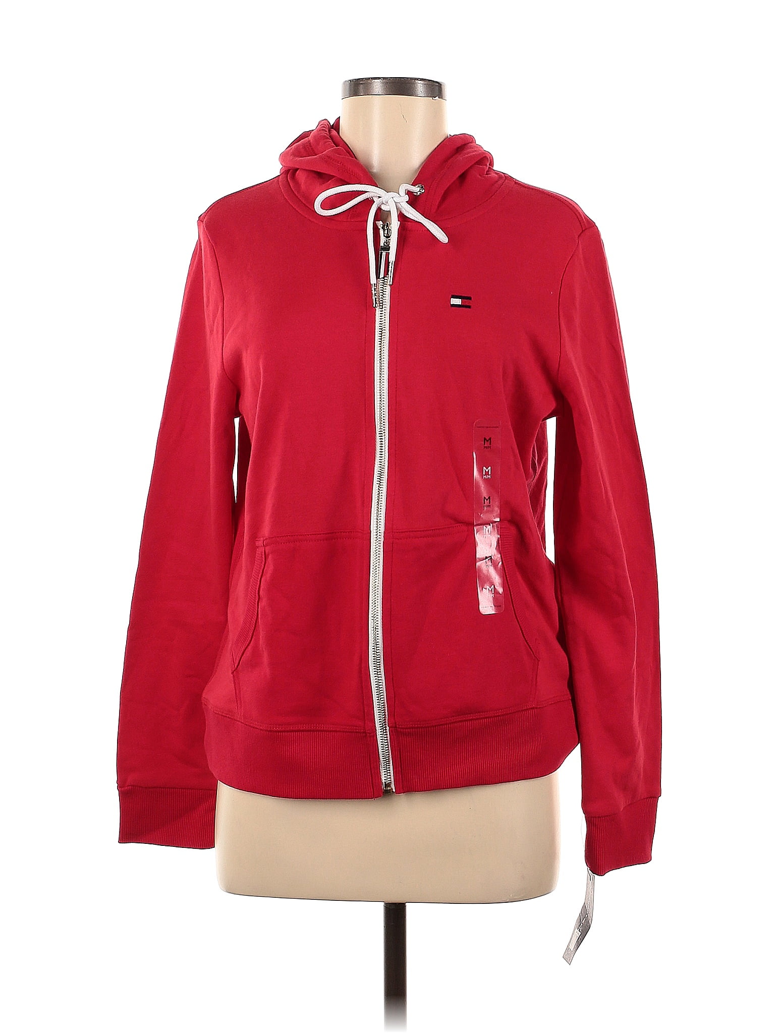 Tommy Hilfiger Solid Red Zip Up Hoodie Size M - 70% off | ThredUp