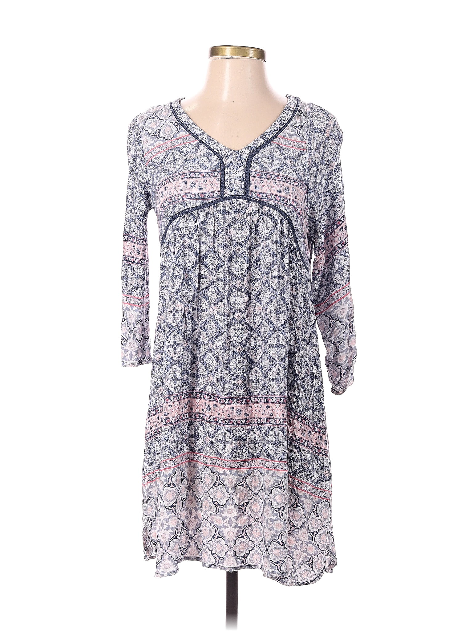 Knox Rose 100 Rayon Multi Color Gray Casual Dress Size S 40 Off