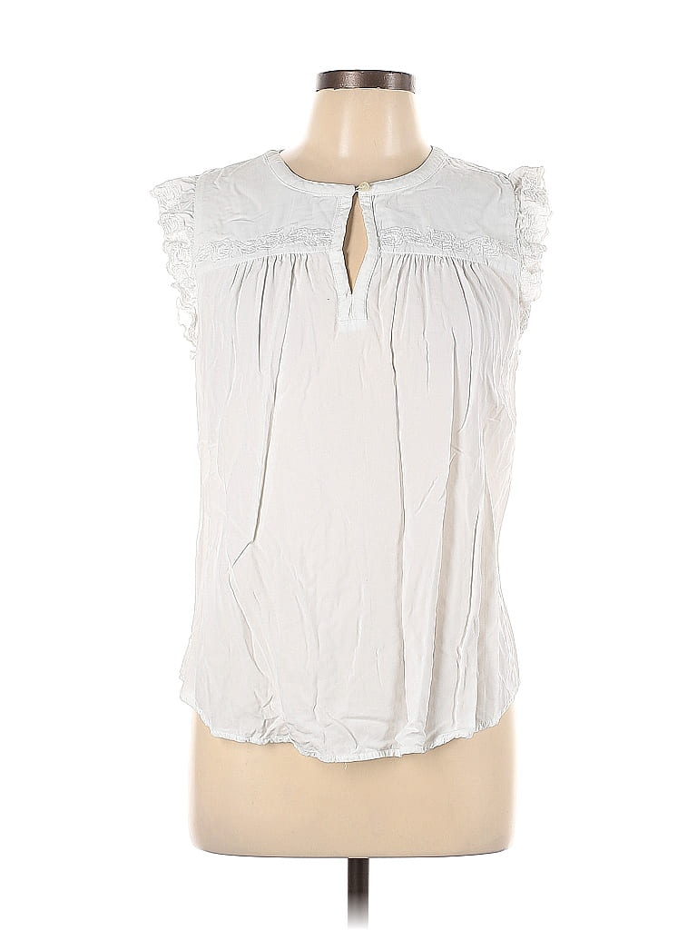 Ann Taylor LOFT White Short Sleeve Blouse Size L - 68% off | ThredUp