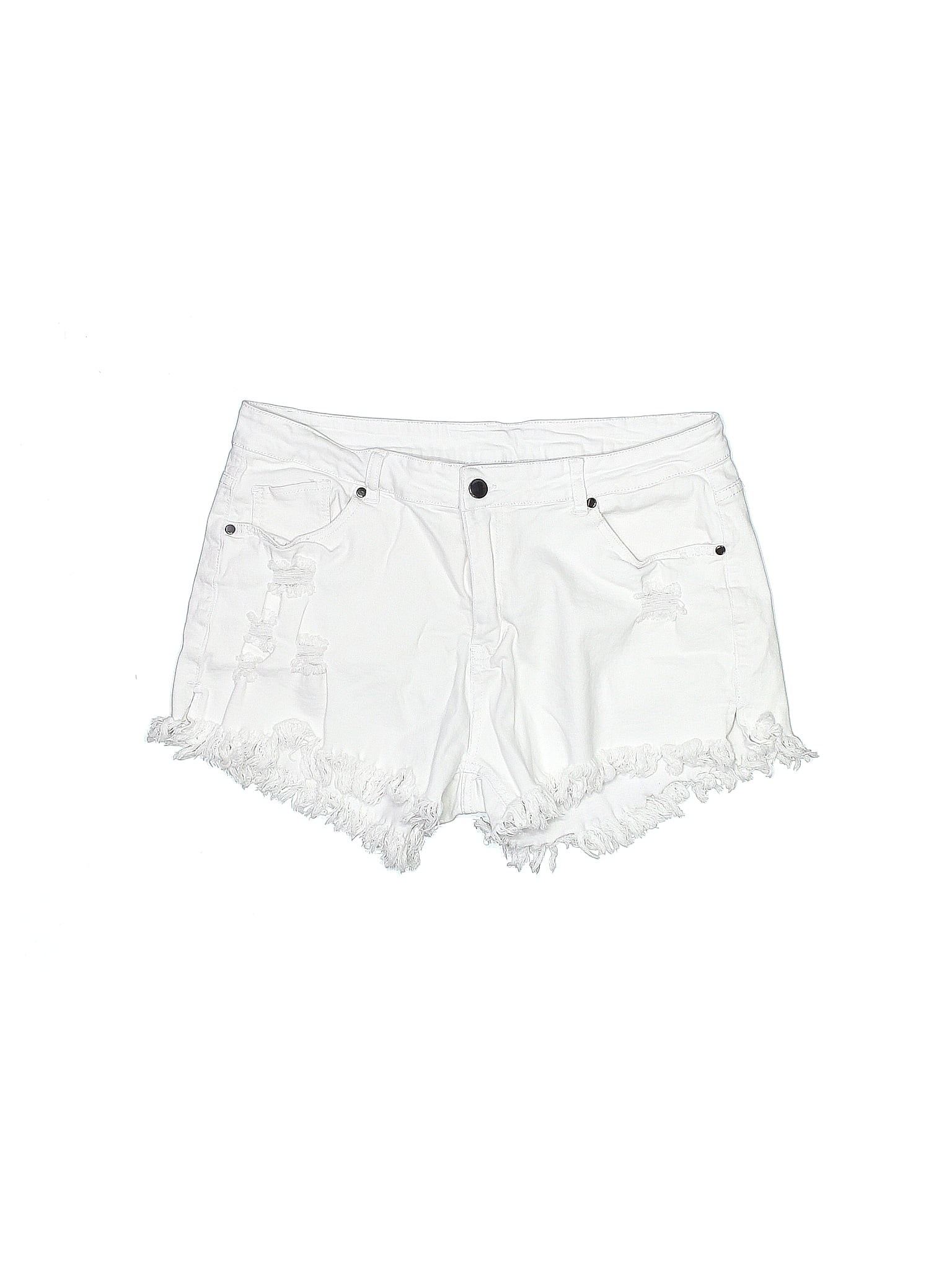 Jeans Solid White Denim Shorts Size Xl 68 Off Thredup