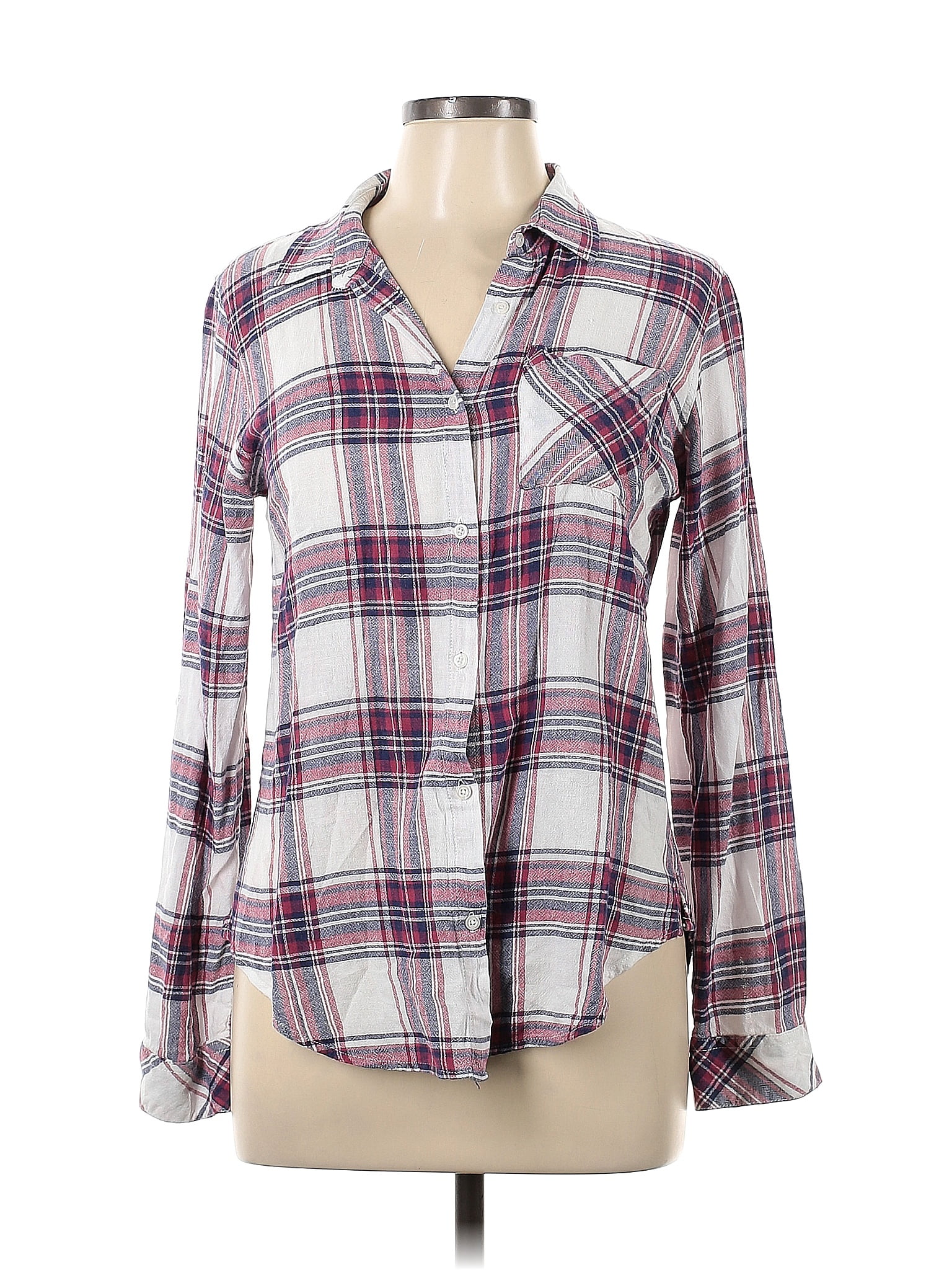 Thread & Supply Plaid Multi Color Purple Long Sleeve Button-Down Shirt ...
