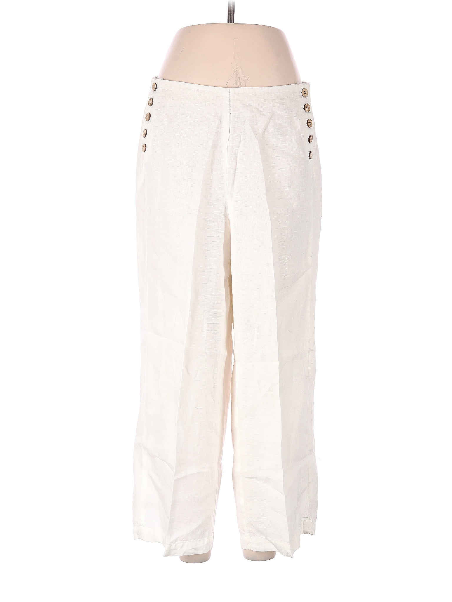 J.Jill 100% Linen Solid White Ivory Linen Pants Size S - 66% off | thredUP