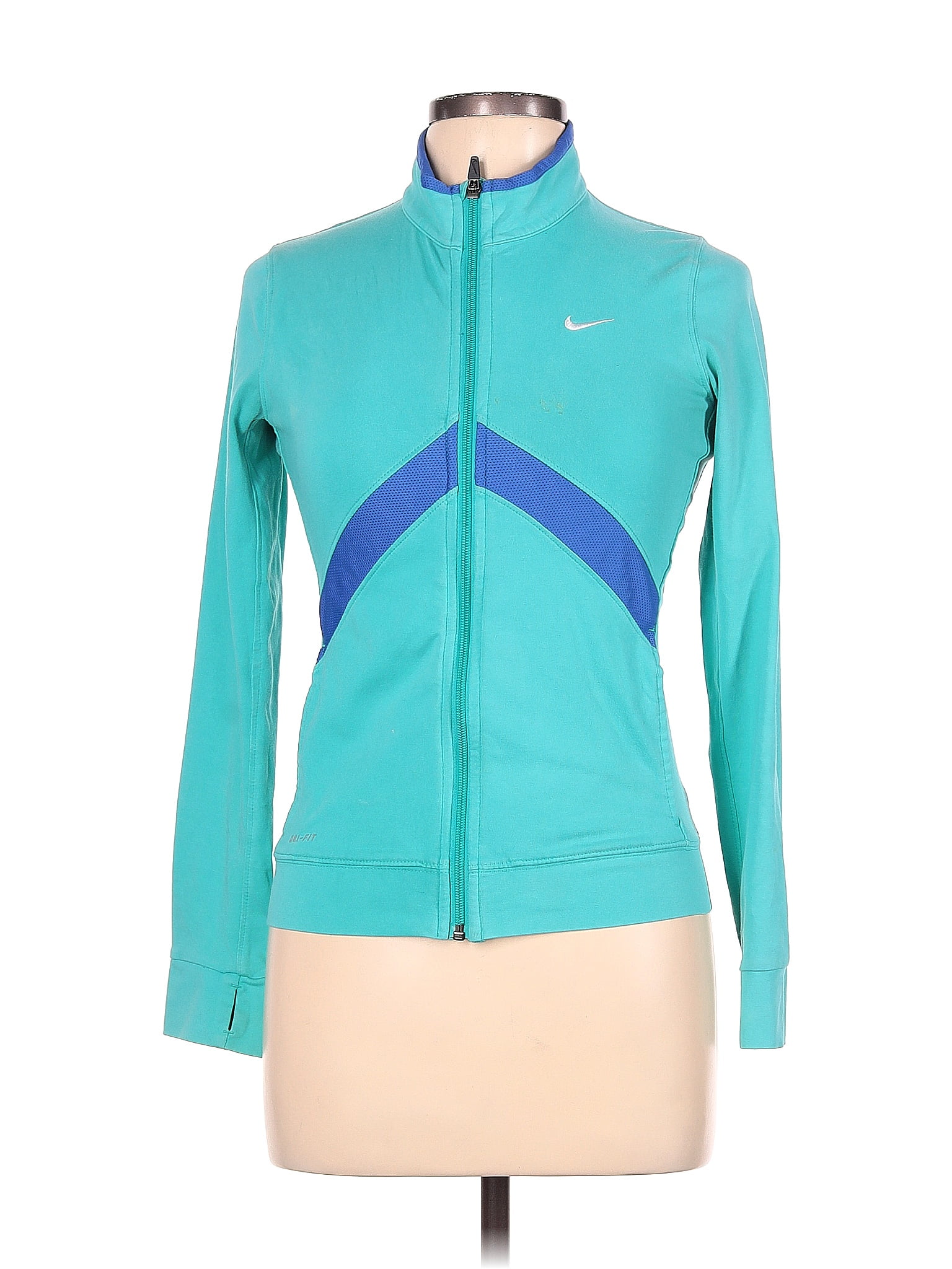 Nike Color Block Solid Teal Track Jacket Size L - 85% off | thredUP
