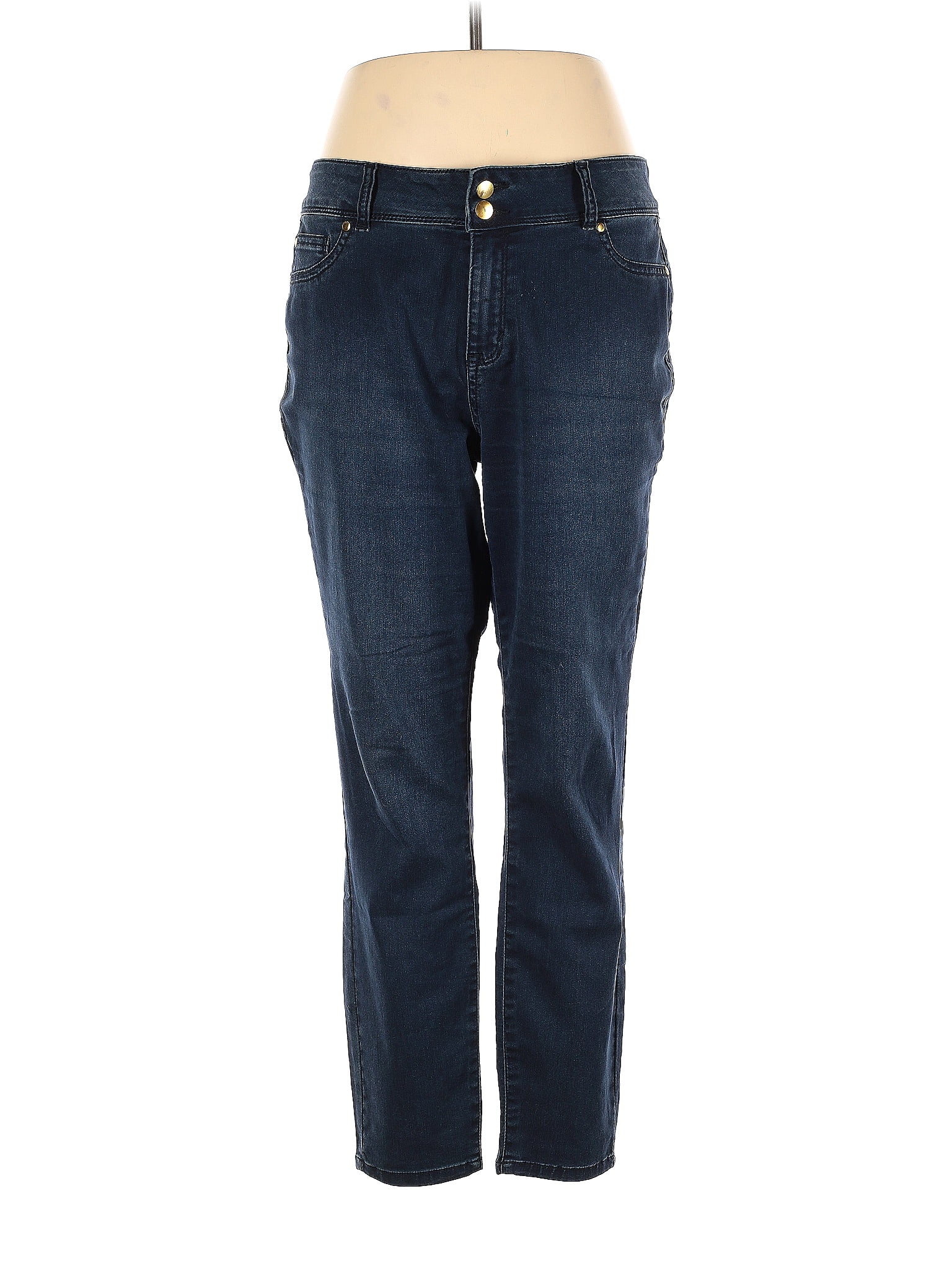 IMAN Solid Blue Jeans Size 14 - 72% off | ThredUp