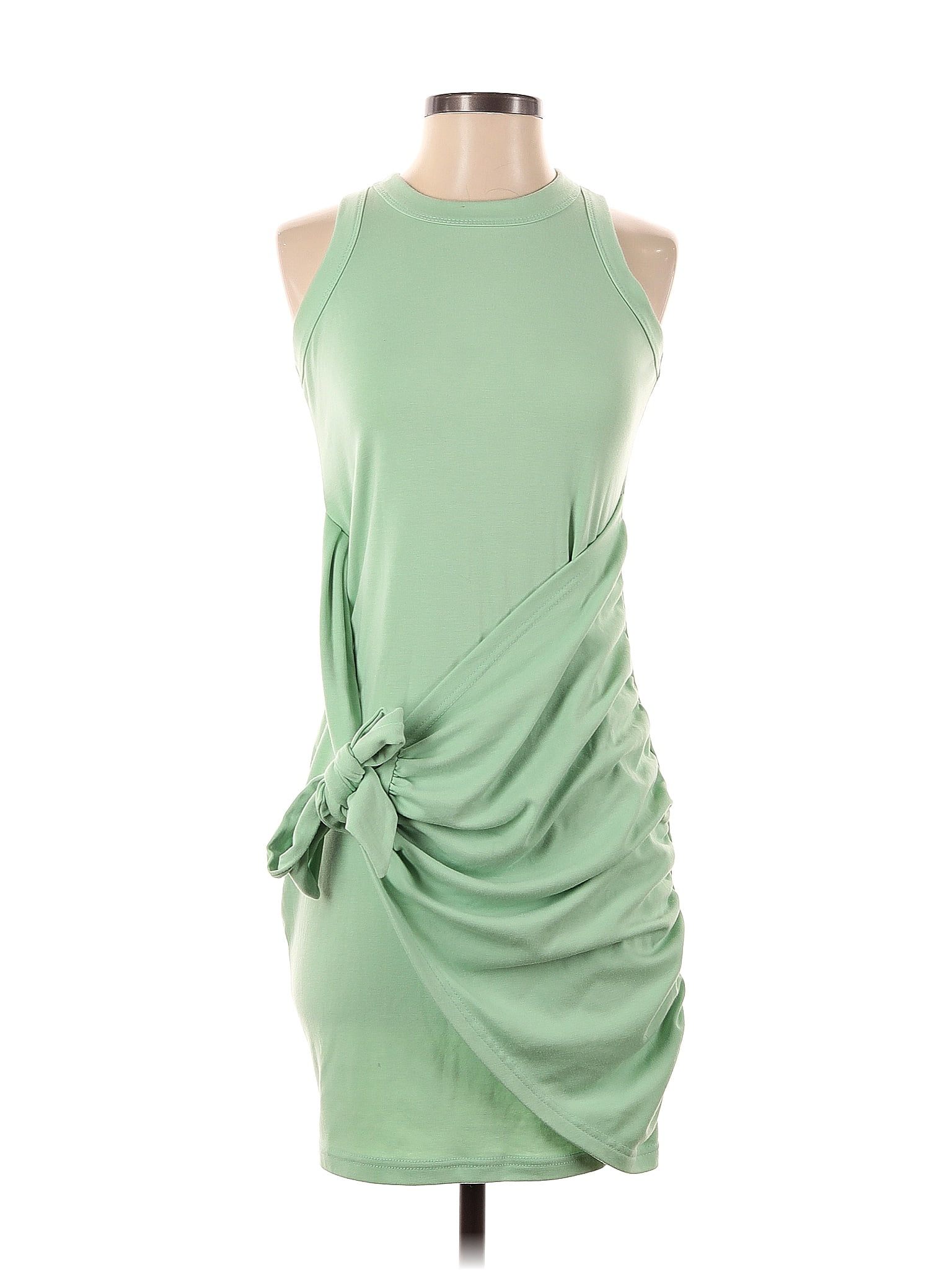 Assorted Brands Solid Green Casual Dress Size S 58 Off Thredup