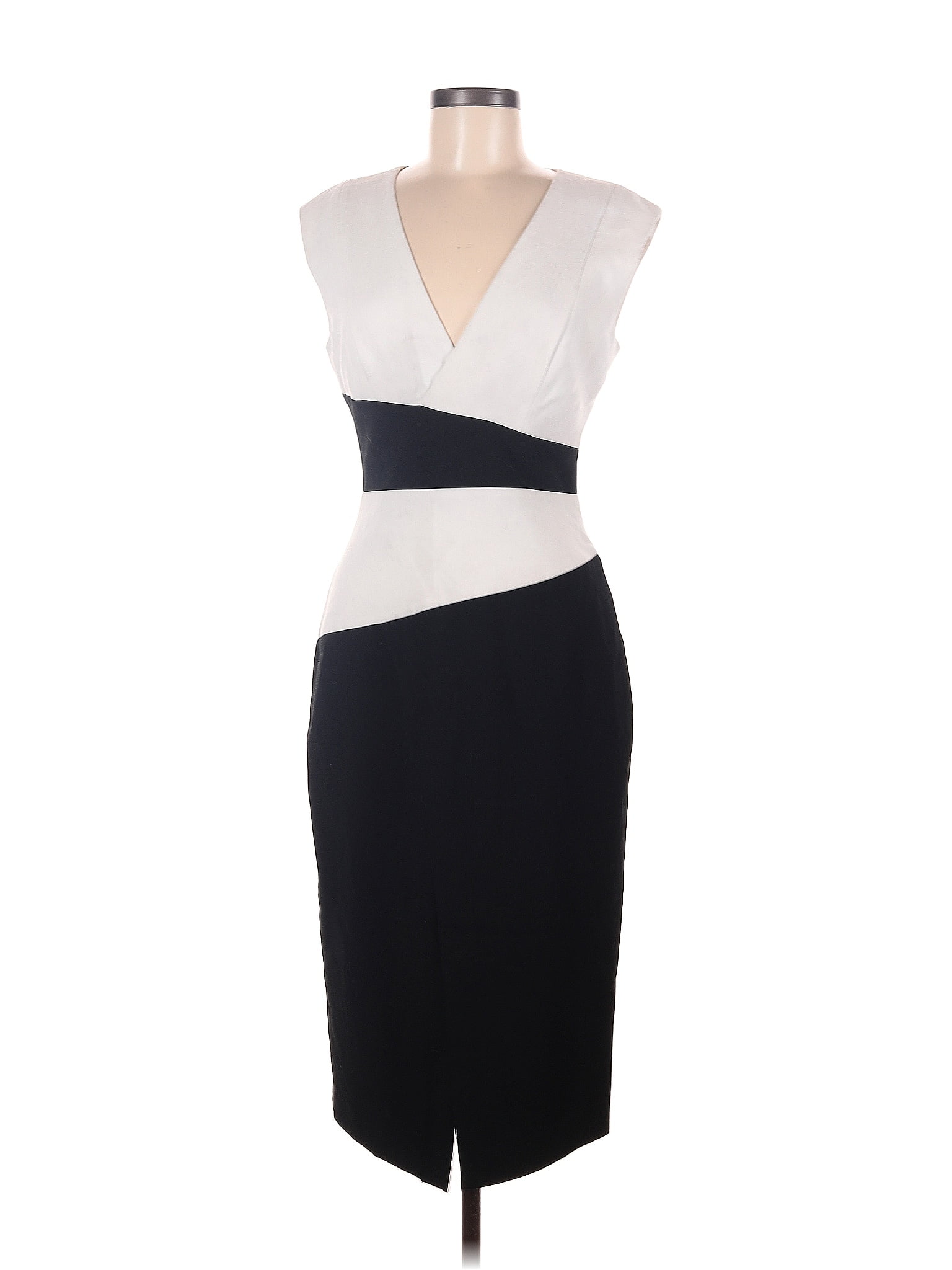 Black Halo Color Block Solid White Casual Dress Size 6 - 79% off | ThredUp