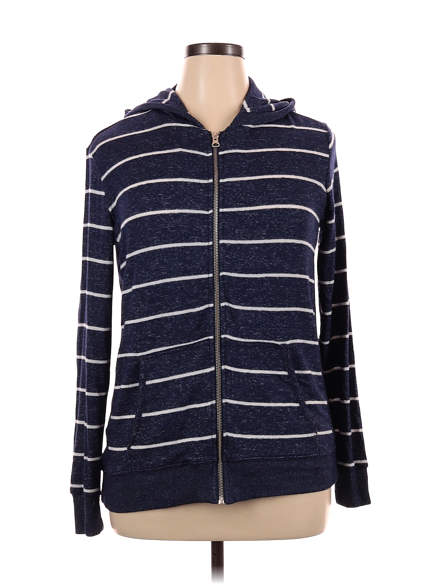 Market And Spruce Stripes Navy Blue Denim Jacket Size Xl 67 Off