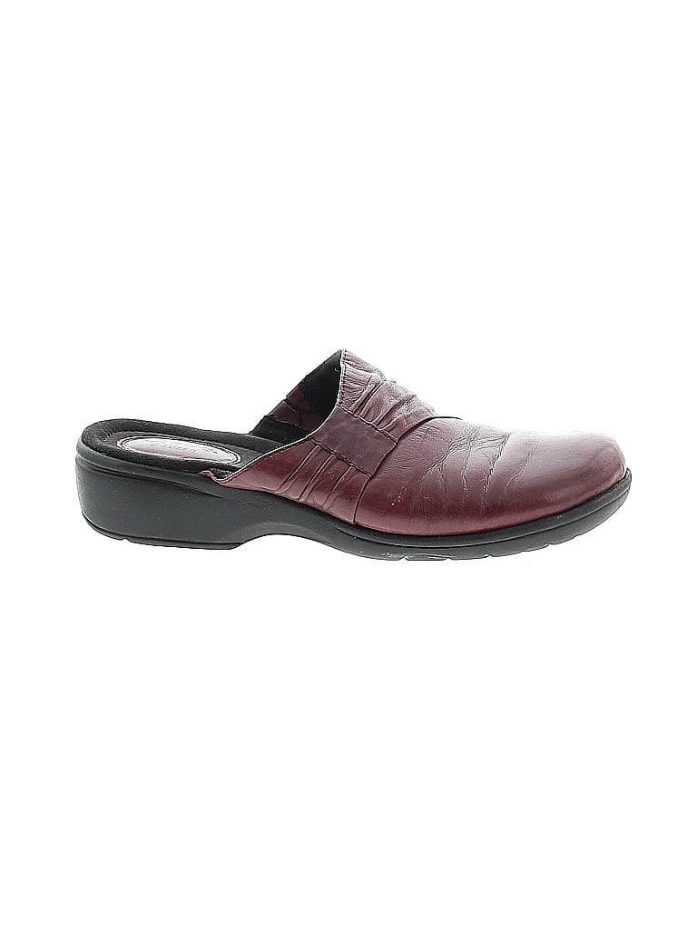 Clarks Solid Maroon Burgundy Mule/Clog Size 6 1/2 - 70% off | ThredUp