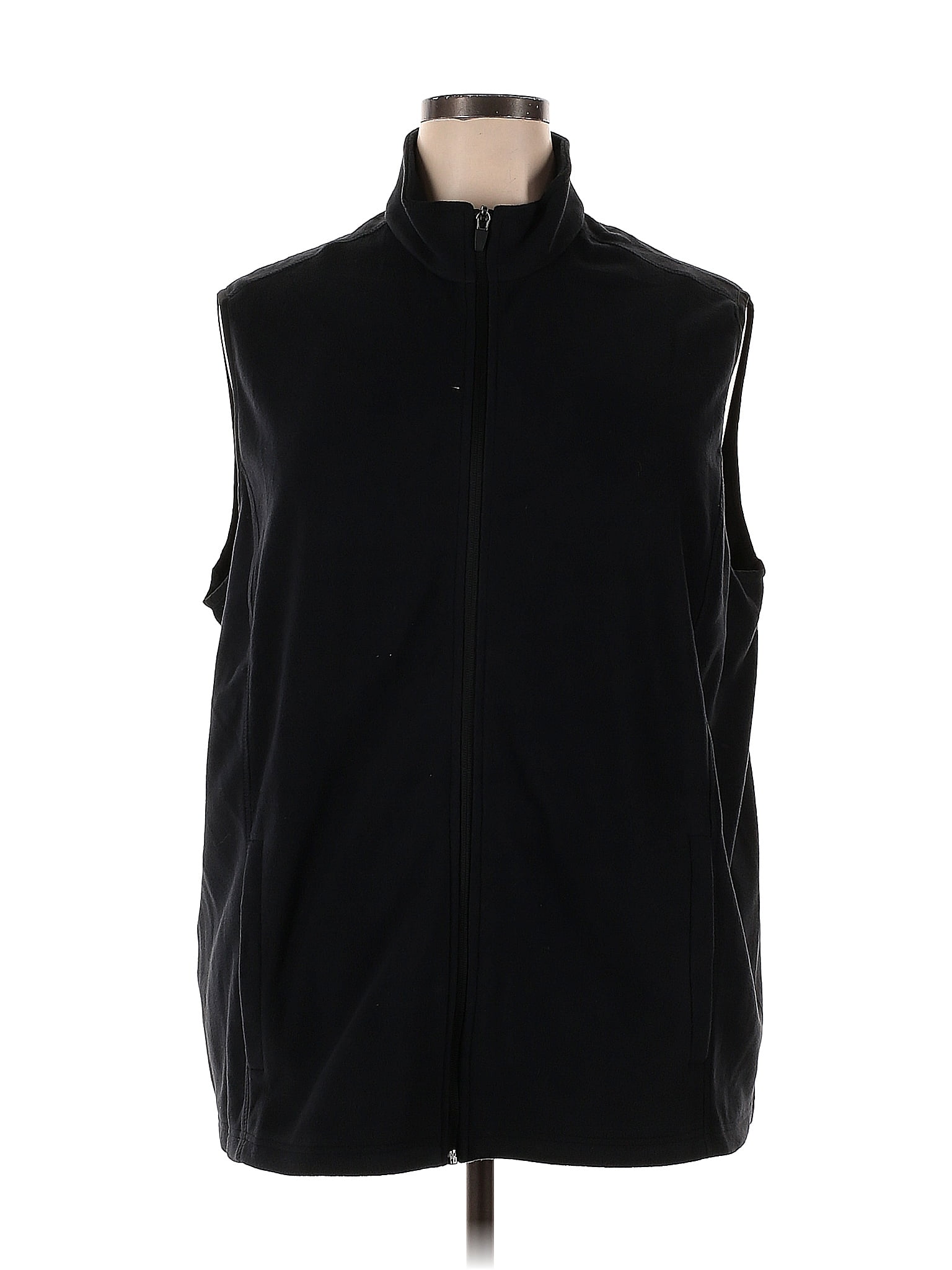 Lands' End 100% Polyester Solid Black Vest Size 2X (Plus) - 68% off ...