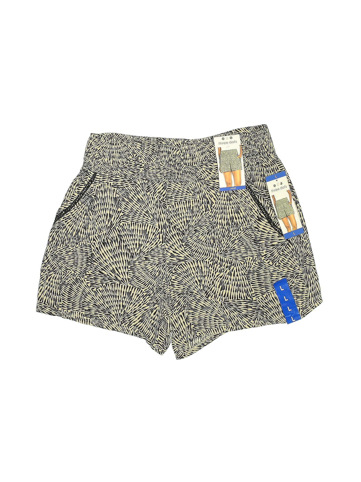 Three Dots 100% Rayon Multi Color Blue Shorts Size L - 73% off | ThredUp