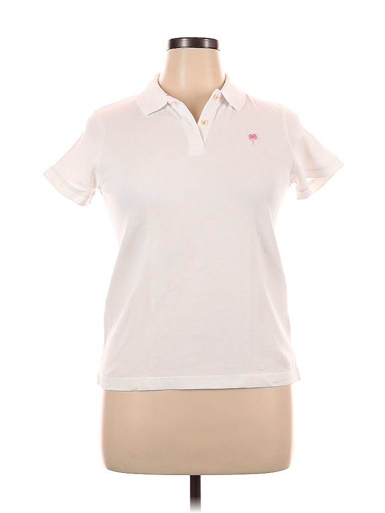 Lilly Pulitzer Solid White Short Sleeve Polo Size Xl 69 Off Thredup