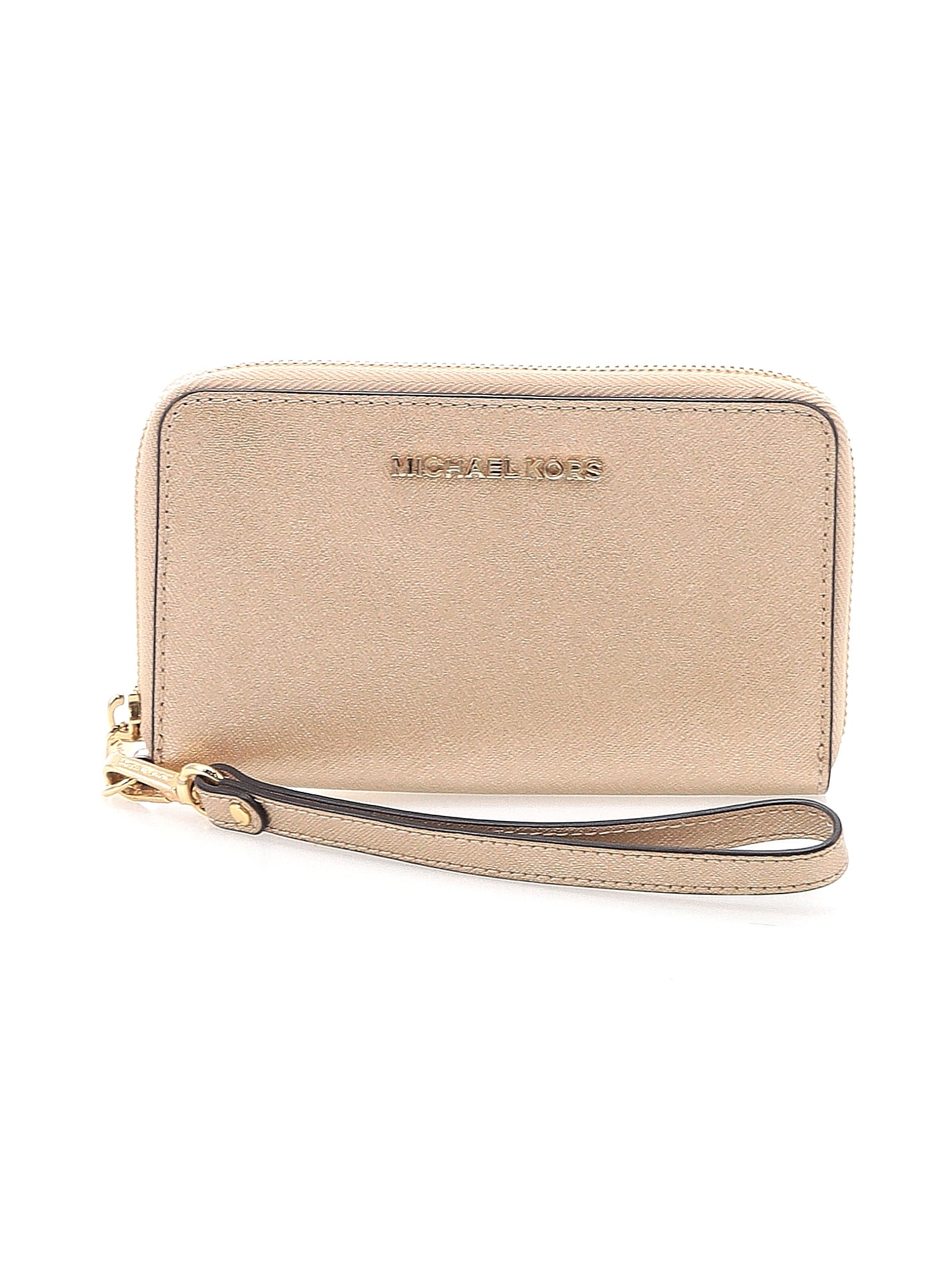 MICHAEL Michael Kors Solid Tan Gold Wristlet One Size - 70% off | ThredUp
