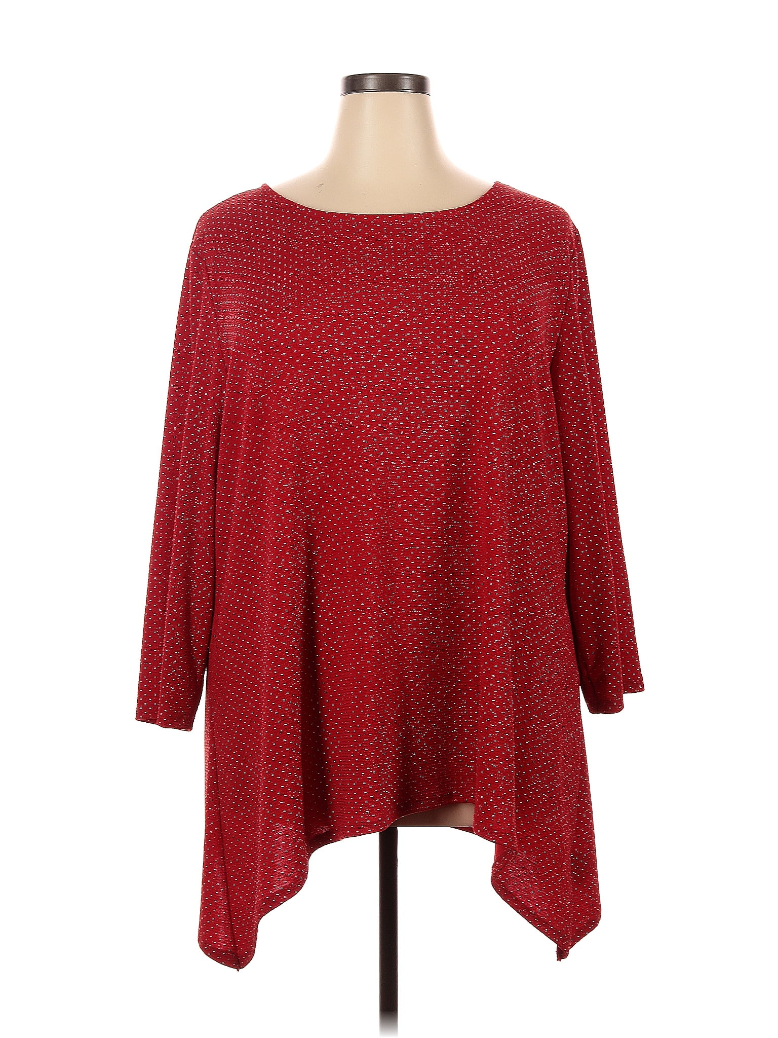 Ruby Rd. Polka Dots Red Long Sleeve Top Size 2X (Plus) - 64% off | ThredUp