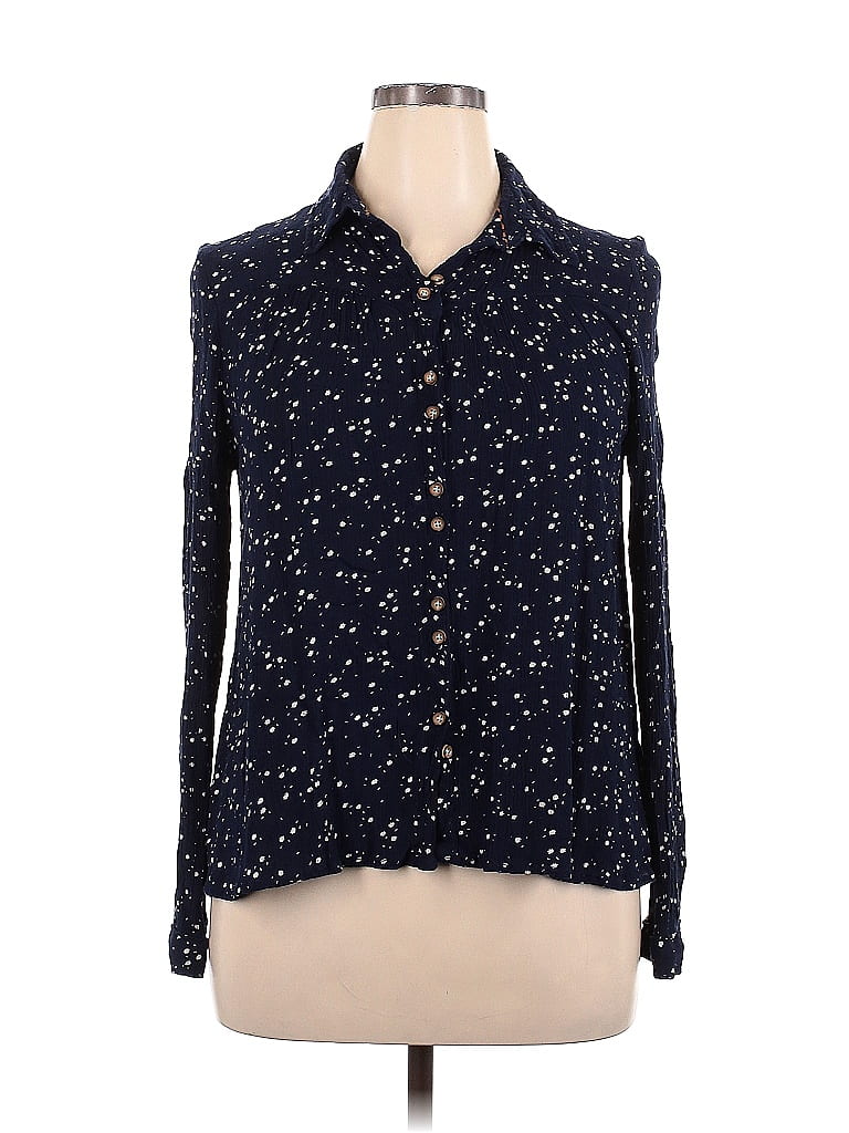 Maeve 100 Rayon Blue Long Sleeve Button Down Shirt Size 12 72 Off