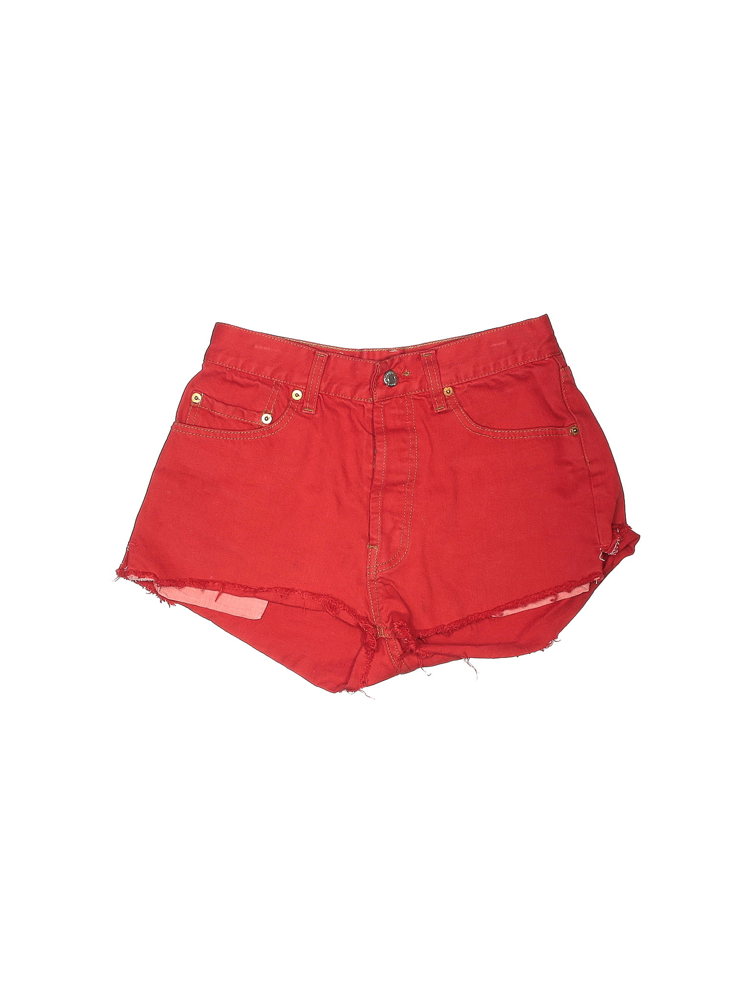 RE/DONE X Levi's 100% Cotton Solid Red Denim Shorts 24 Waist - 80% off ...