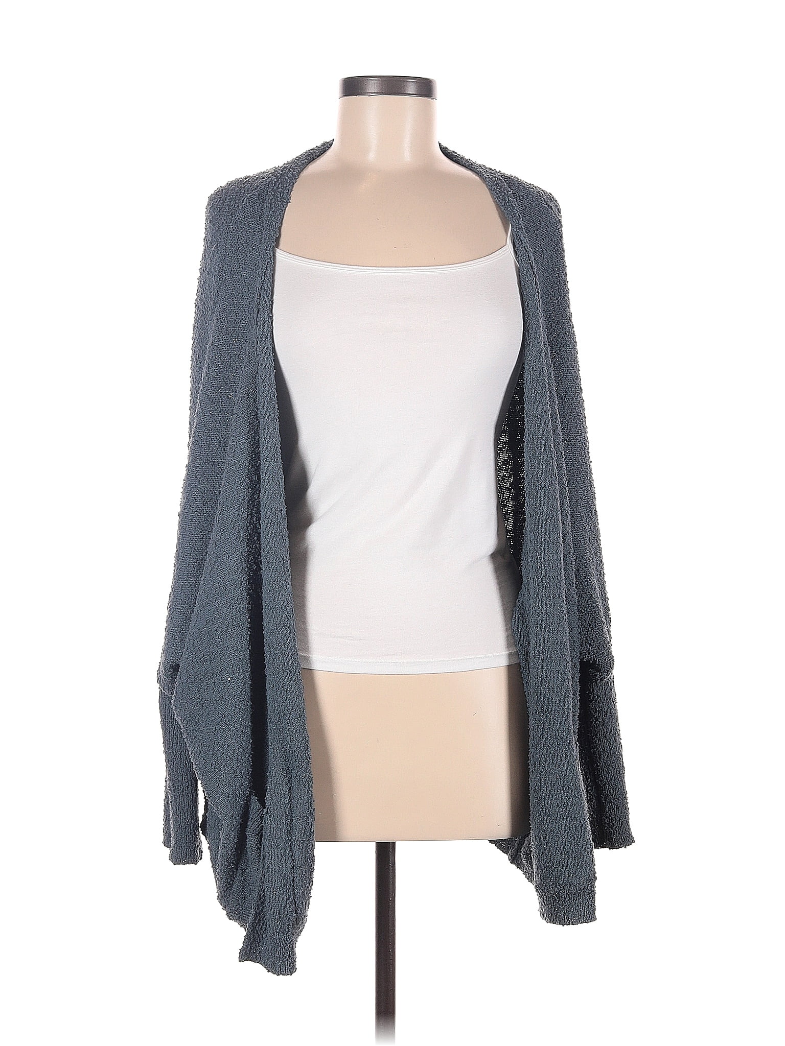 Evereve 100% Polyester Color Block Marled Gray Cardigan Size M - 74% ...