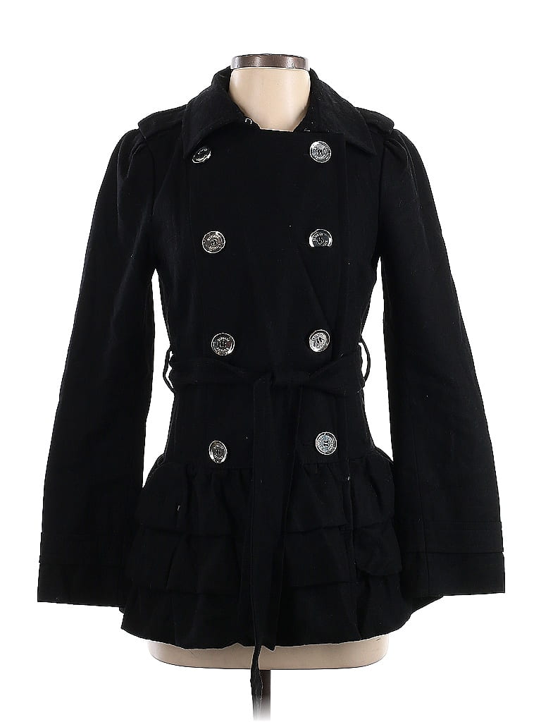 Express Solid Black Wool Coat Size XS - 70% off | ThredUp