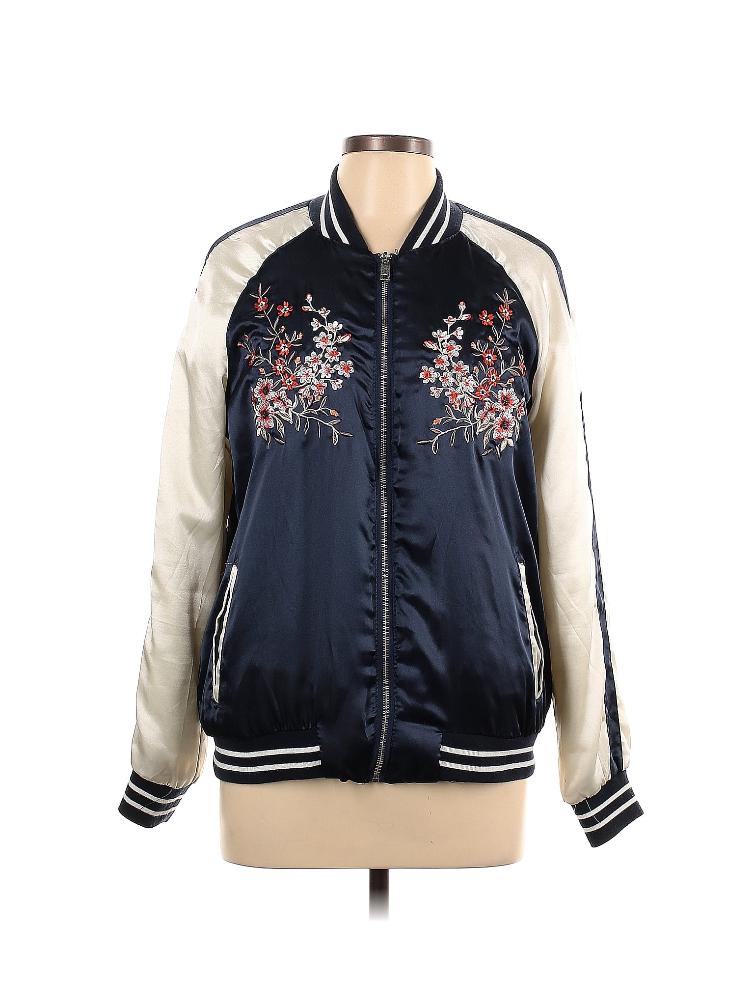 C&C California 100% Polyester Navy Blue Jacket Size L - 67% off | thredUP