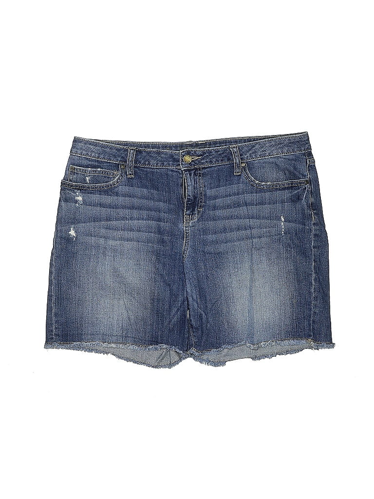 Jennifer Lopez Solid Blue Denim Shorts Size 12 - 47% off | thredUP