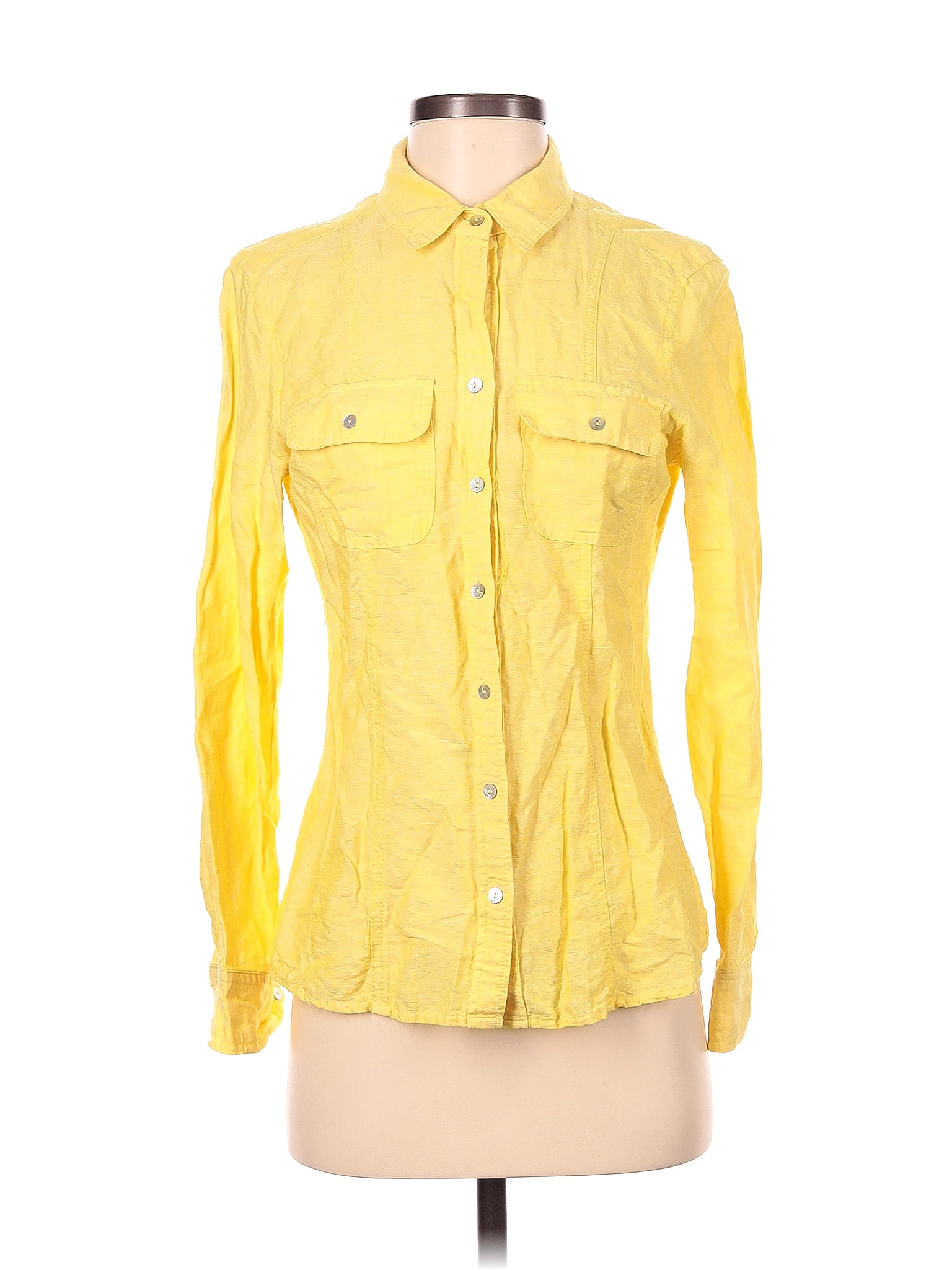 Max Studio Yellow Long Sleeve Button-Down Shirt Size S - 73% off | ThredUp