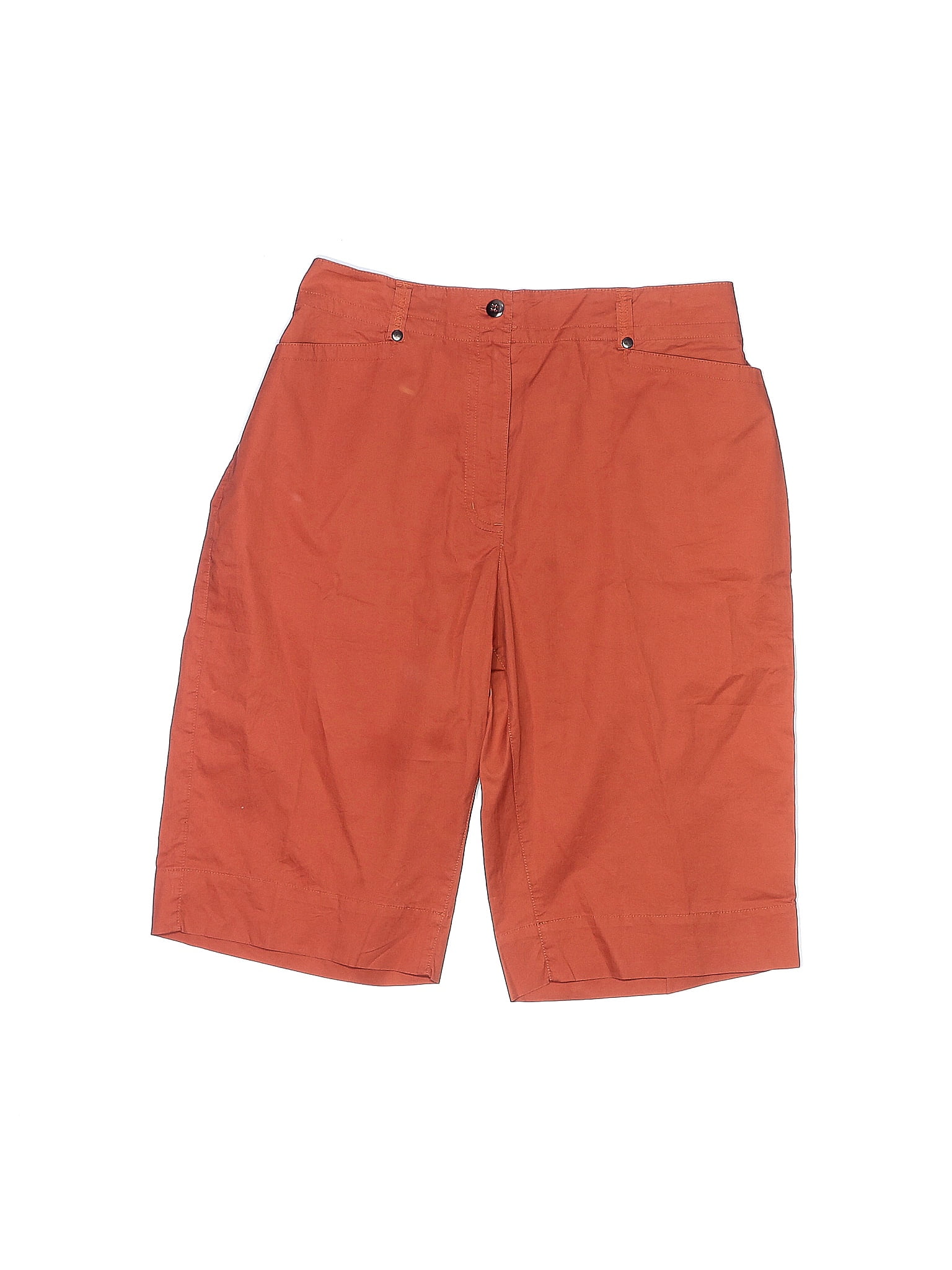 Chico's 100% Cotton Solid Burnt Orange Orange Shorts Size Sm (0) - 75% ...