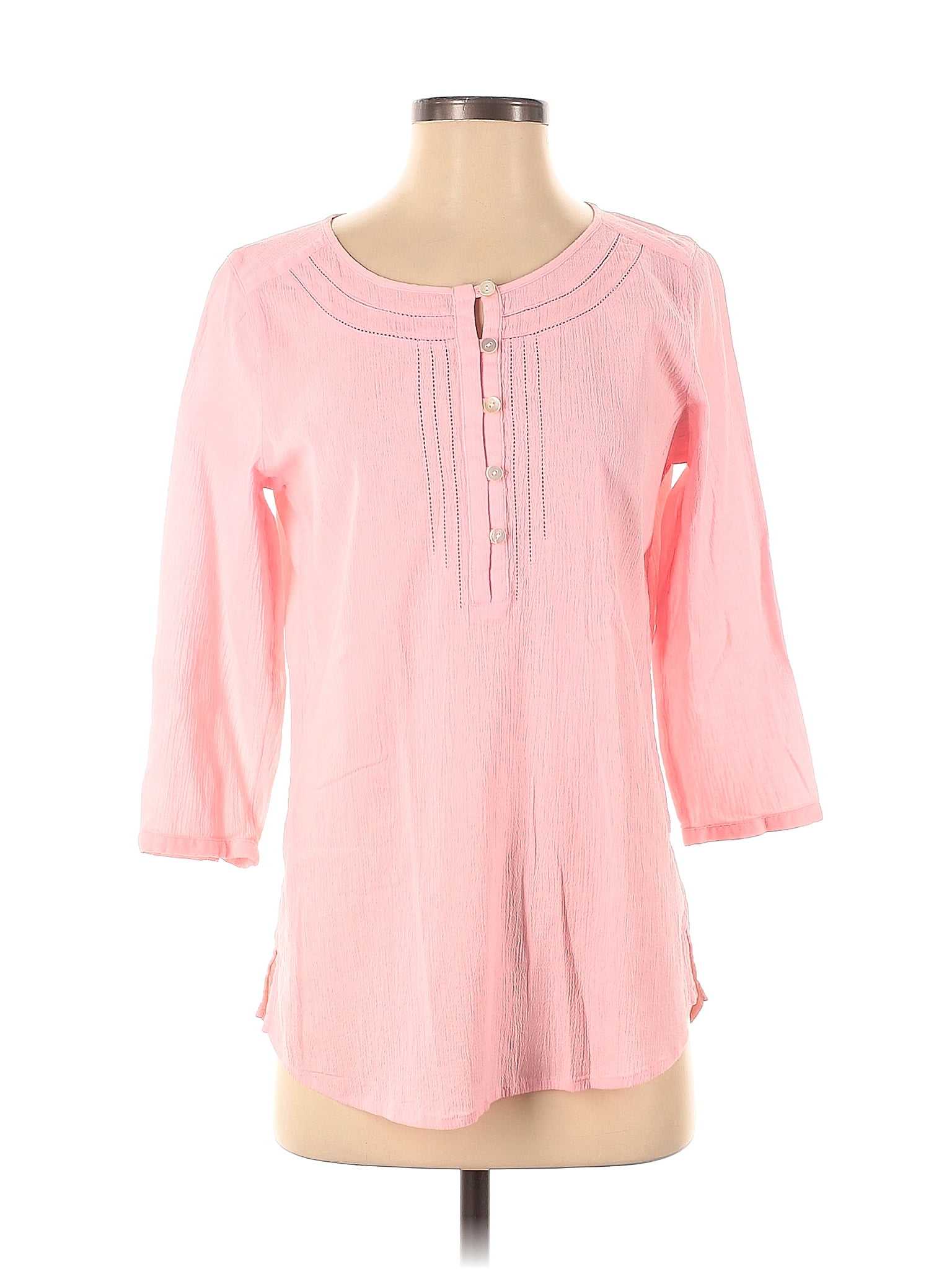 J.Jill 100% Cotton Solid Pink Long Sleeve Top Size XS (Petite) - 73% off | thredUP