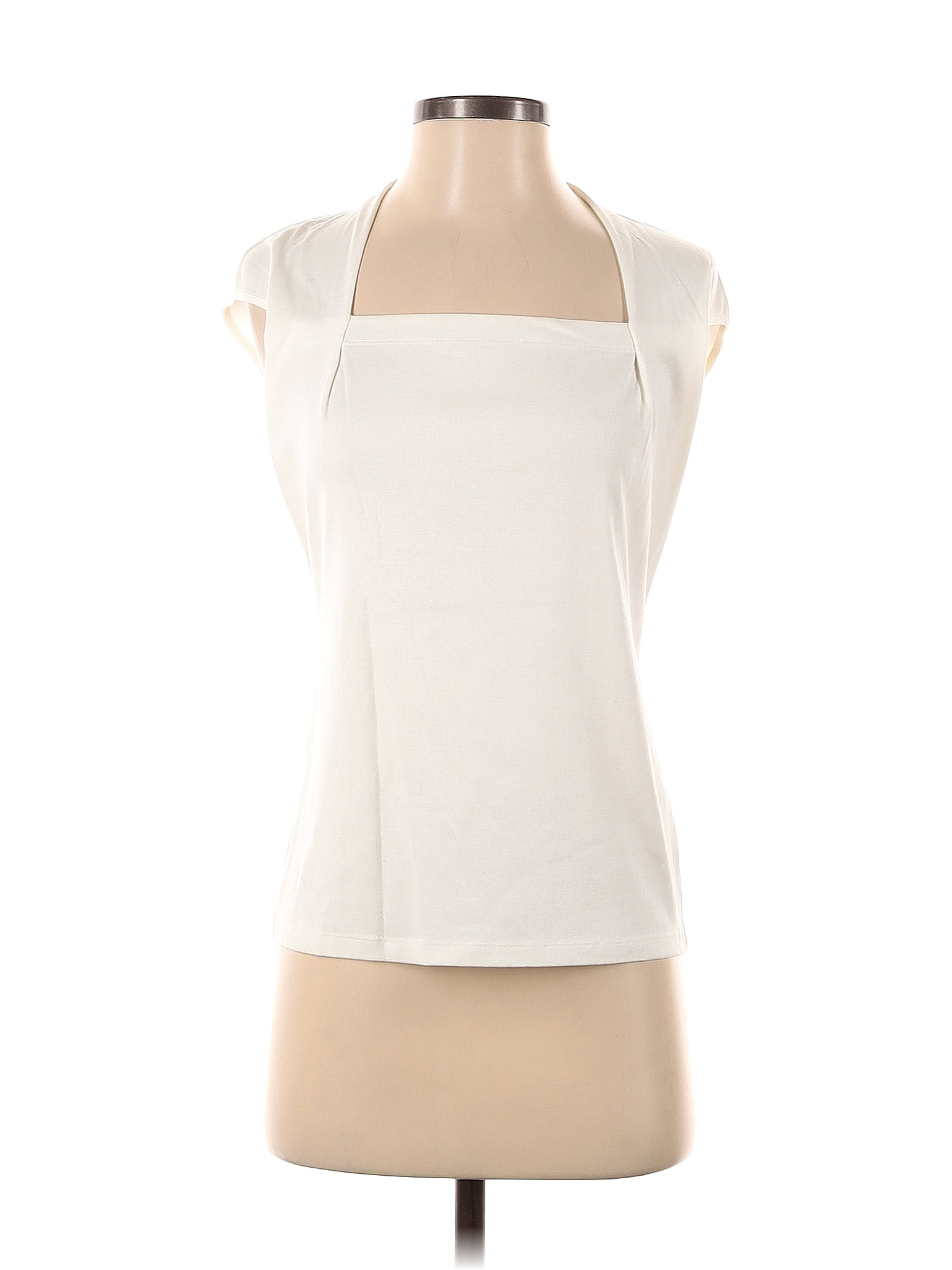 Lafayette 148 New York White Ivory Short Sleeve Blouse Size S - 84% off | ThredUp