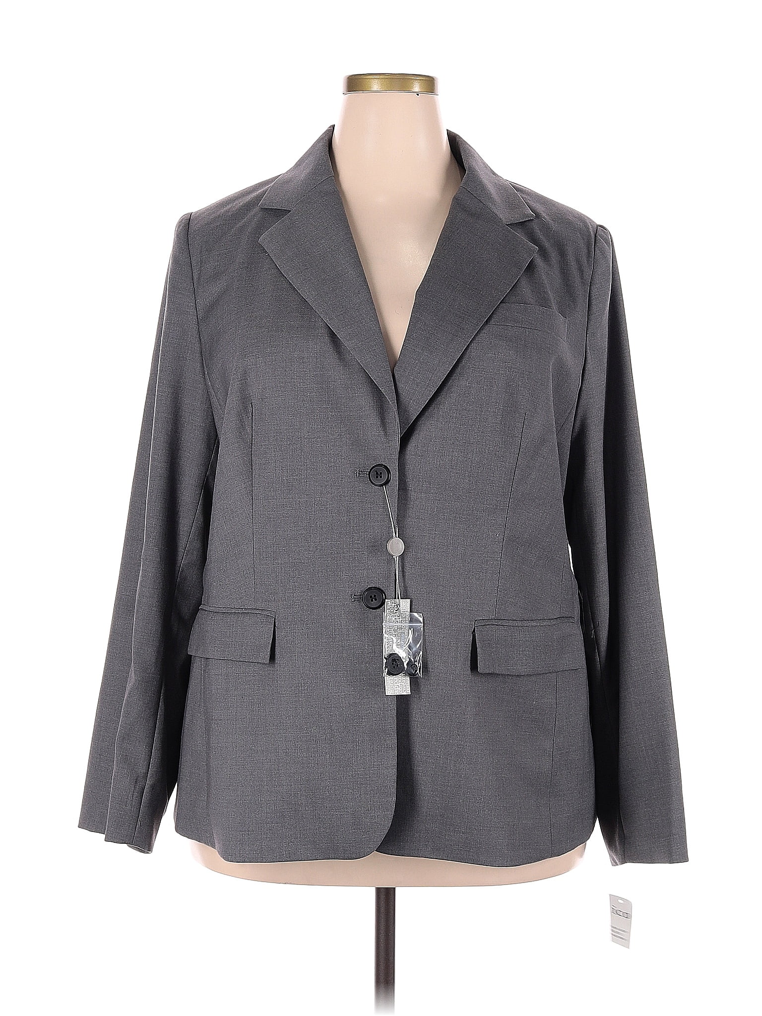 Ico Uniforms Solid Gray Blazer Size 20 Plus 66 Off Thredup