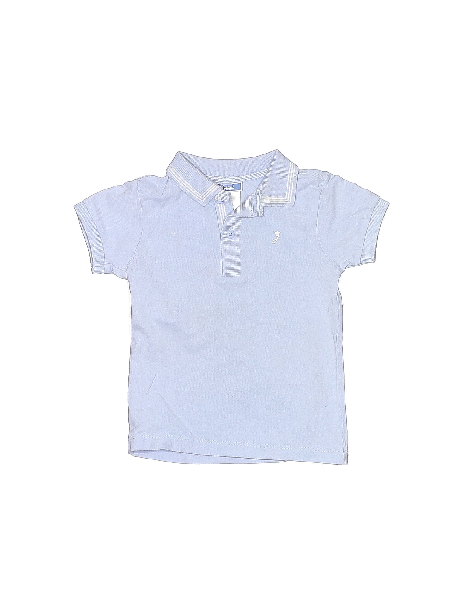 Jacadi 100 Cotton Solid Blue Short Sleeve Polo Size 3 73 Off Thredup