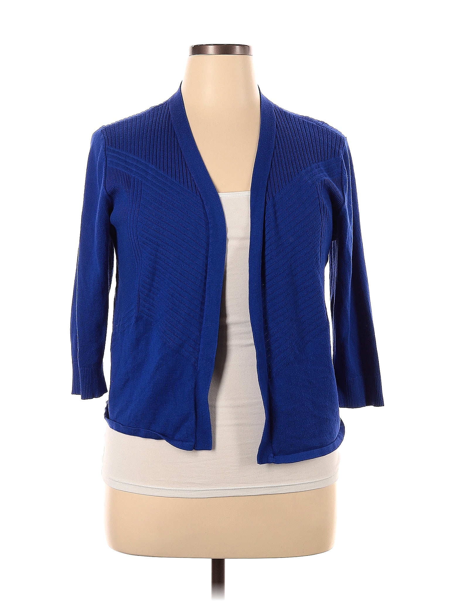 retrology Color Block Solid Sapphire Blue Cardigan Size XL - 66% off ...