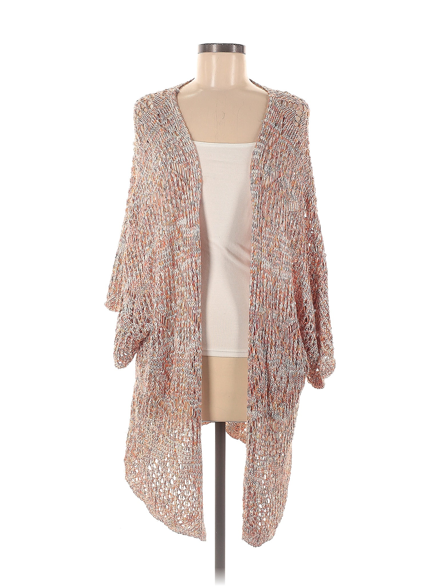 Hem & Thread Color Block Multi Color Silver Cardigan One Size - 73% off ...