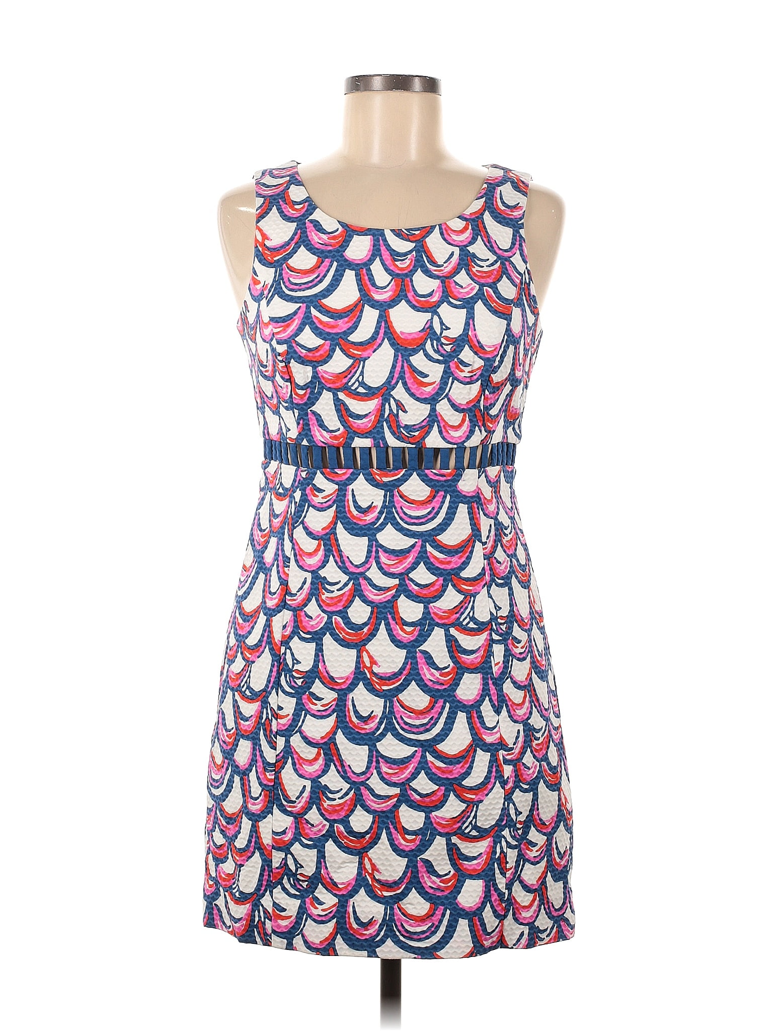 Lilly Pulitzer 100 Cotton Multi Color Blue Cocktail Dress Size 6 69